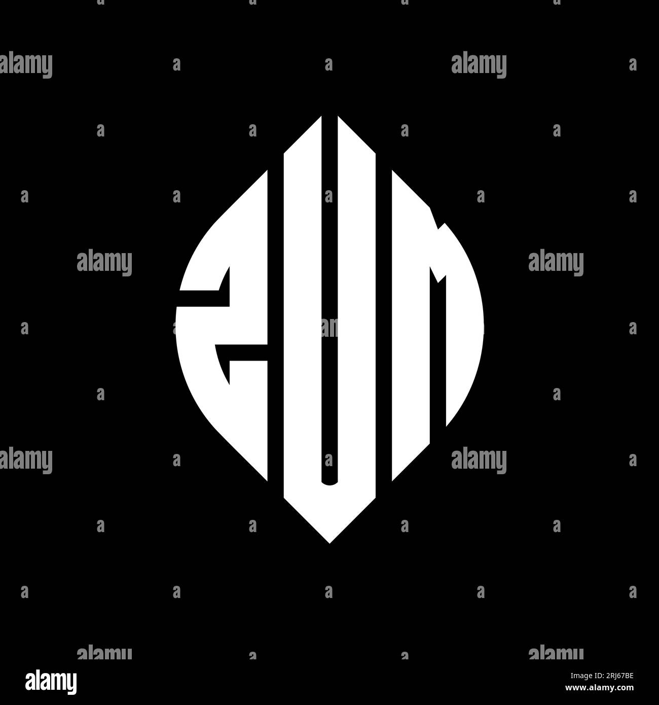 ZUM circle letter logo design with circle and ellipse shape. ZUM ...