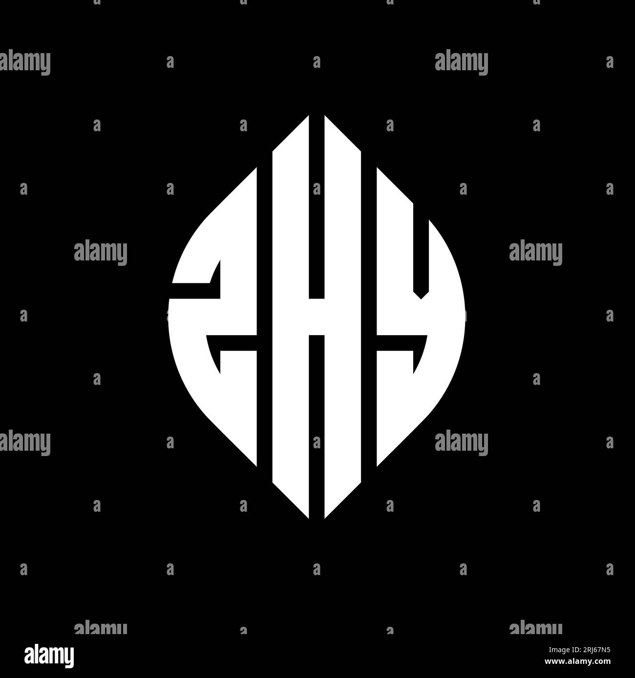 ZHY circle letter logo design with circle and ellipse shape. ZHY ...
