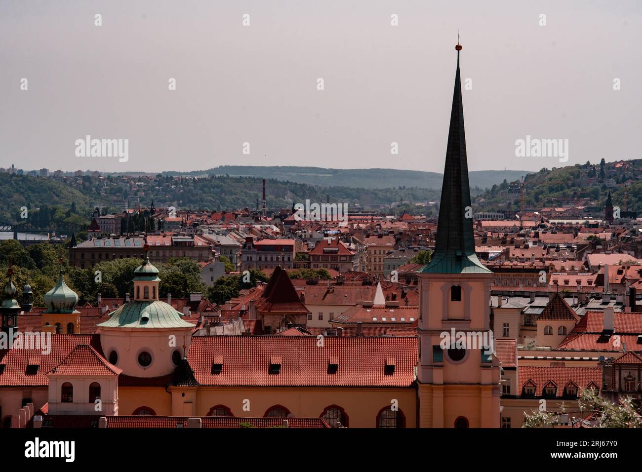 This image displays a stunning summer view of Prague's iconic ...