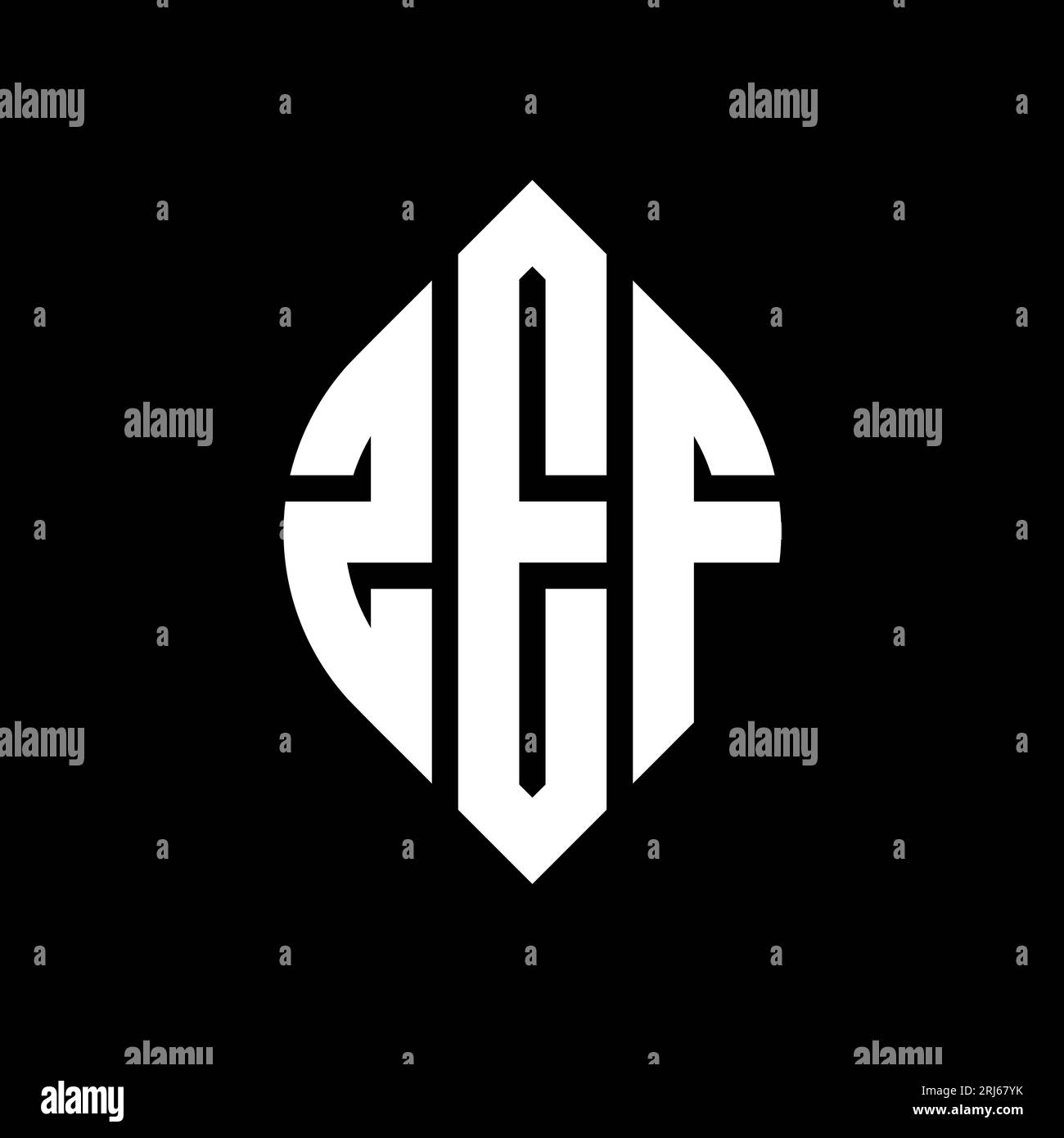 ZEF circle letter logo design with circle and ellipse shape. ZEF ...