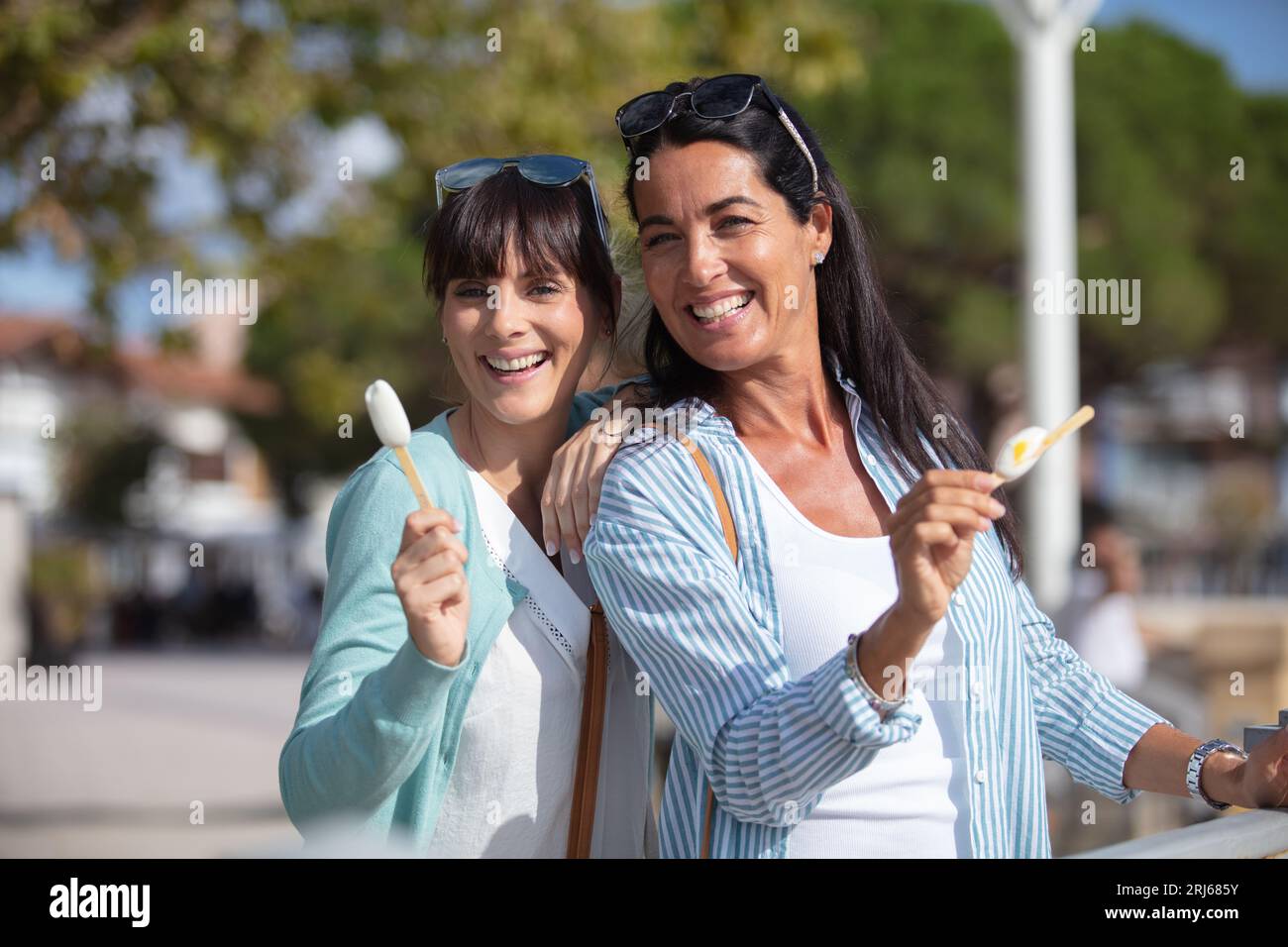 back view of two friends walking together in a park Stock Photo - Alamy