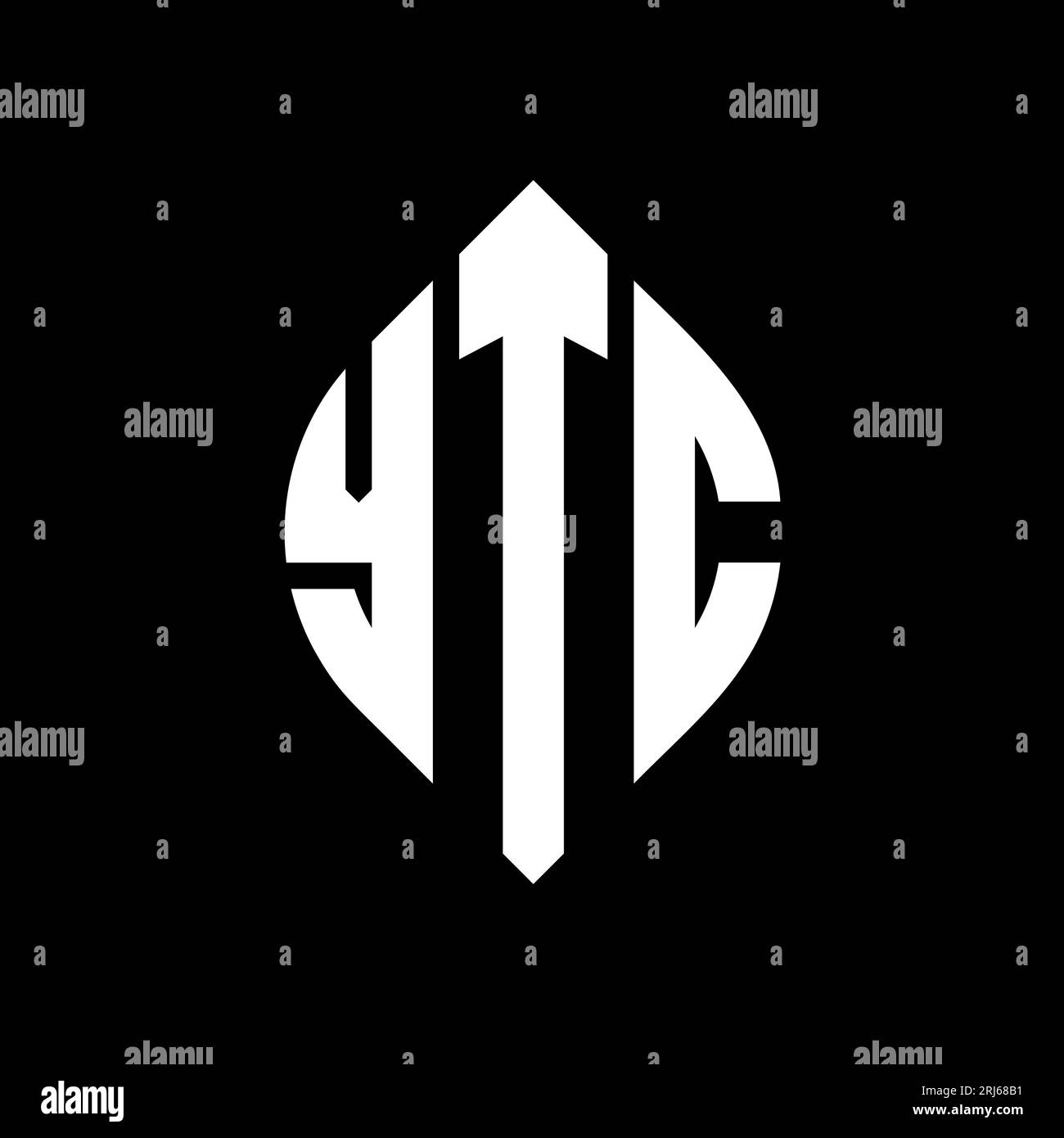 YTC circle letter logo design with circle and ellipse shape. YTC ...