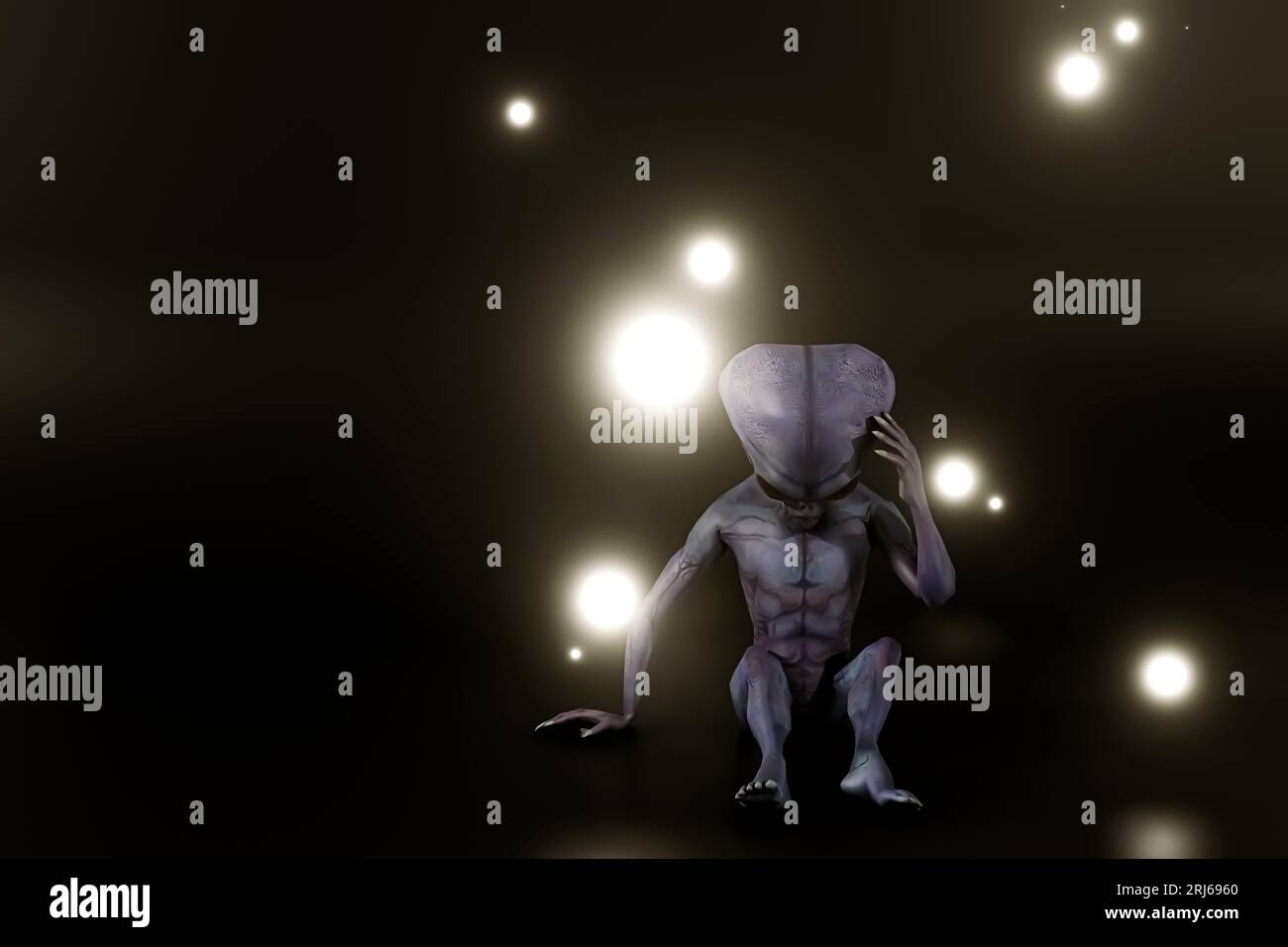 alien isolated on black background 3d illustration Stock Photo - Alamy