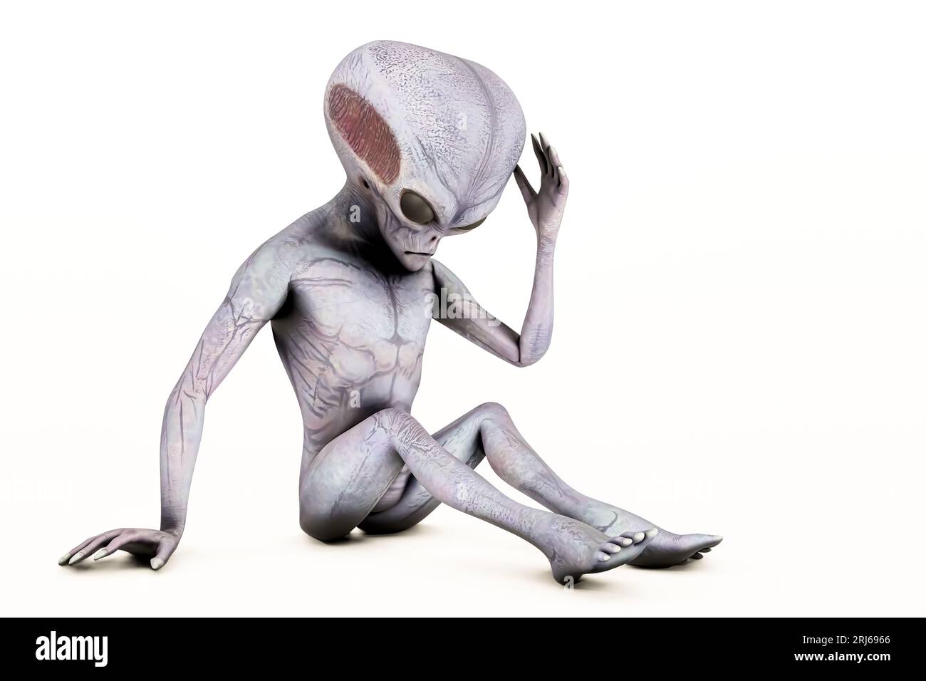alien isolated on white background 3d illustration Stock Photo - Alamy