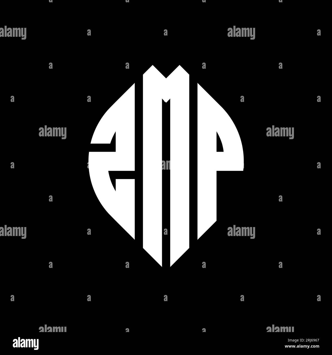 ZMP circle letter logo design with circle and ellipse shape. ZMP ...