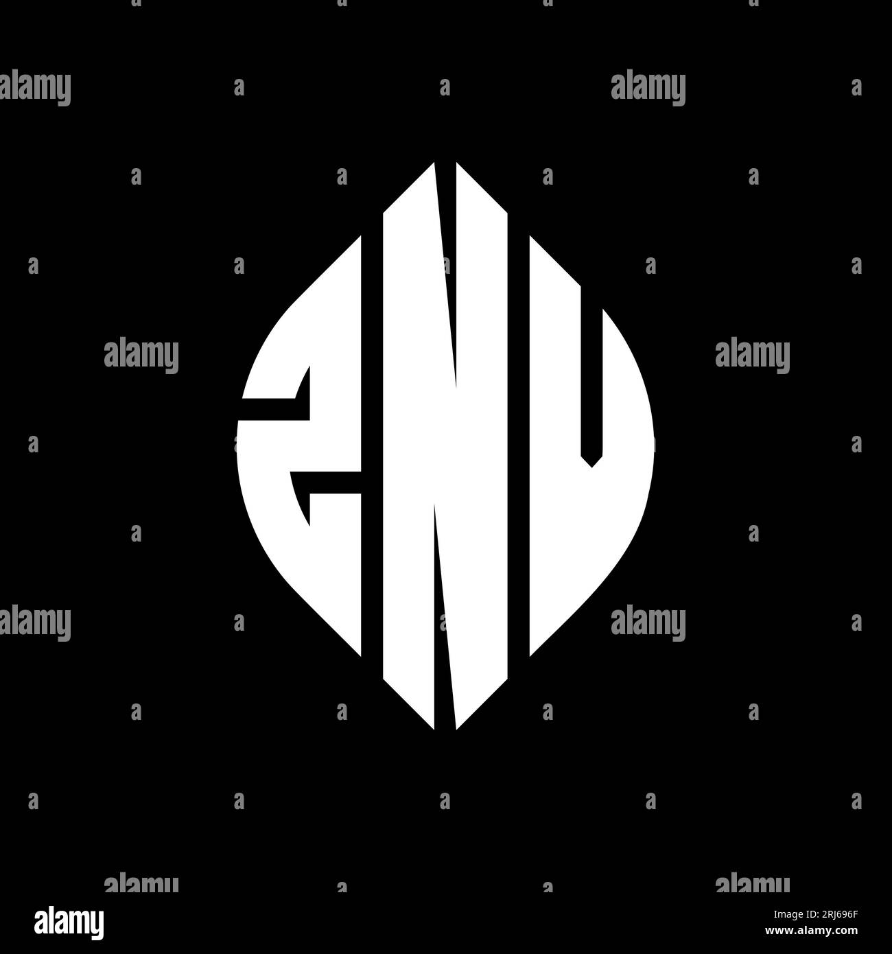 ZNV circle letter logo design with circle and ellipse shape. ZNV ...