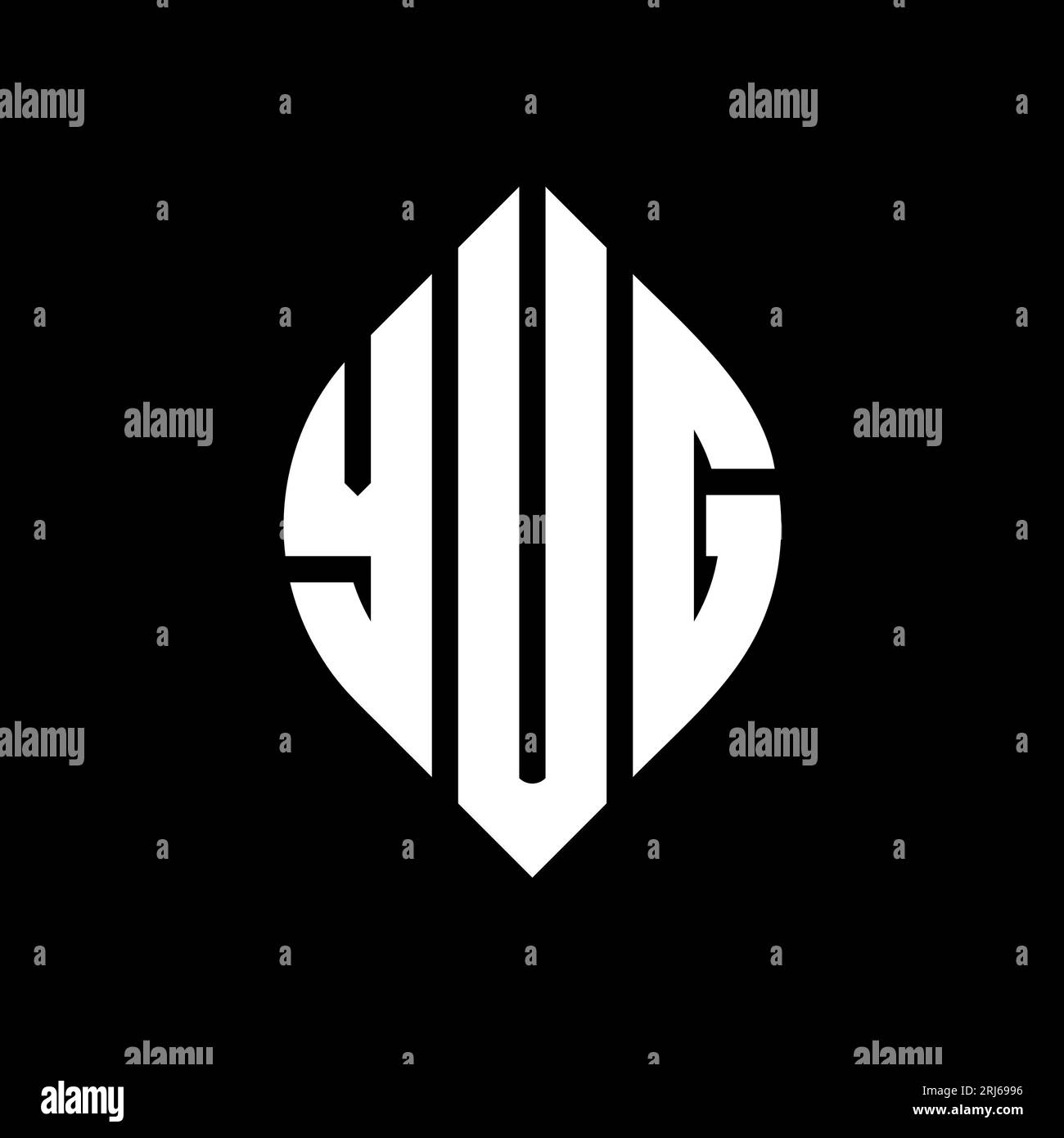 YUG circle letter logo design with circle and ellipse shape. YUG ...