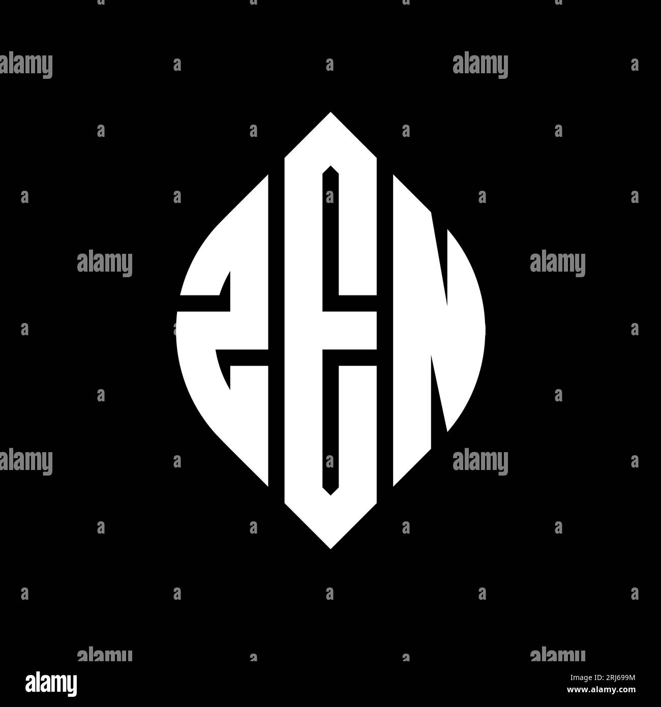 ZEN circle letter logo design with circle and ellipse shape. ZEN ...