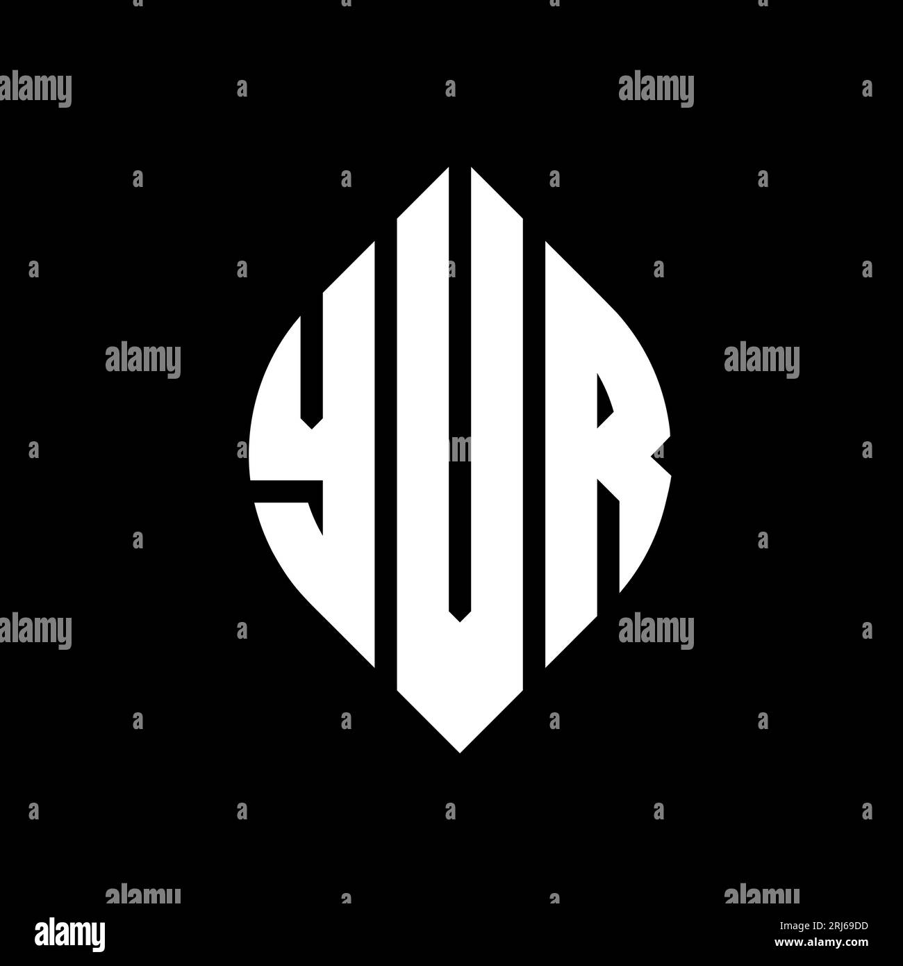 YVR circle letter logo design with circle and ellipse shape. YVR ...