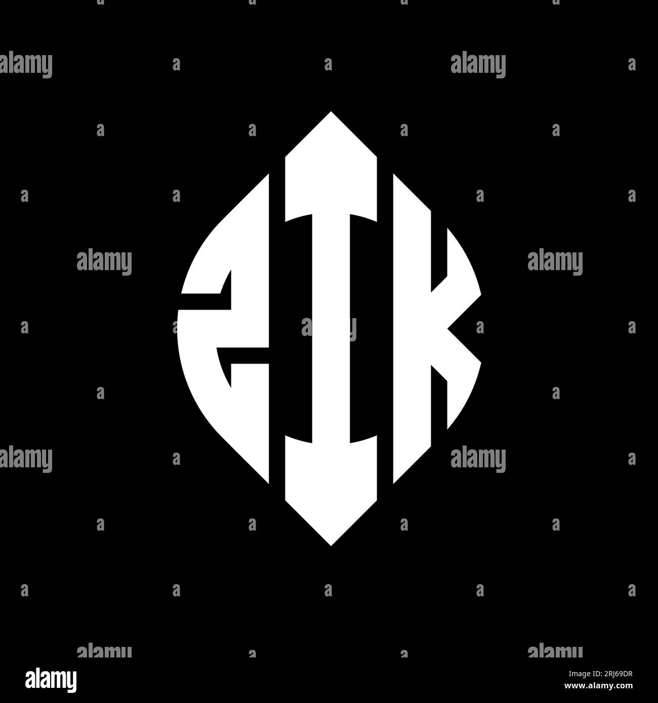 ZIK circle letter logo design with circle and ellipse shape. ZIK ...