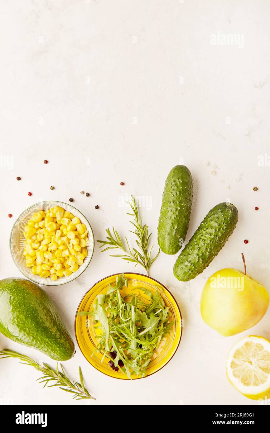 Healthy organic food - vegetables, fruits, greeery. Low fodmap vegan ...