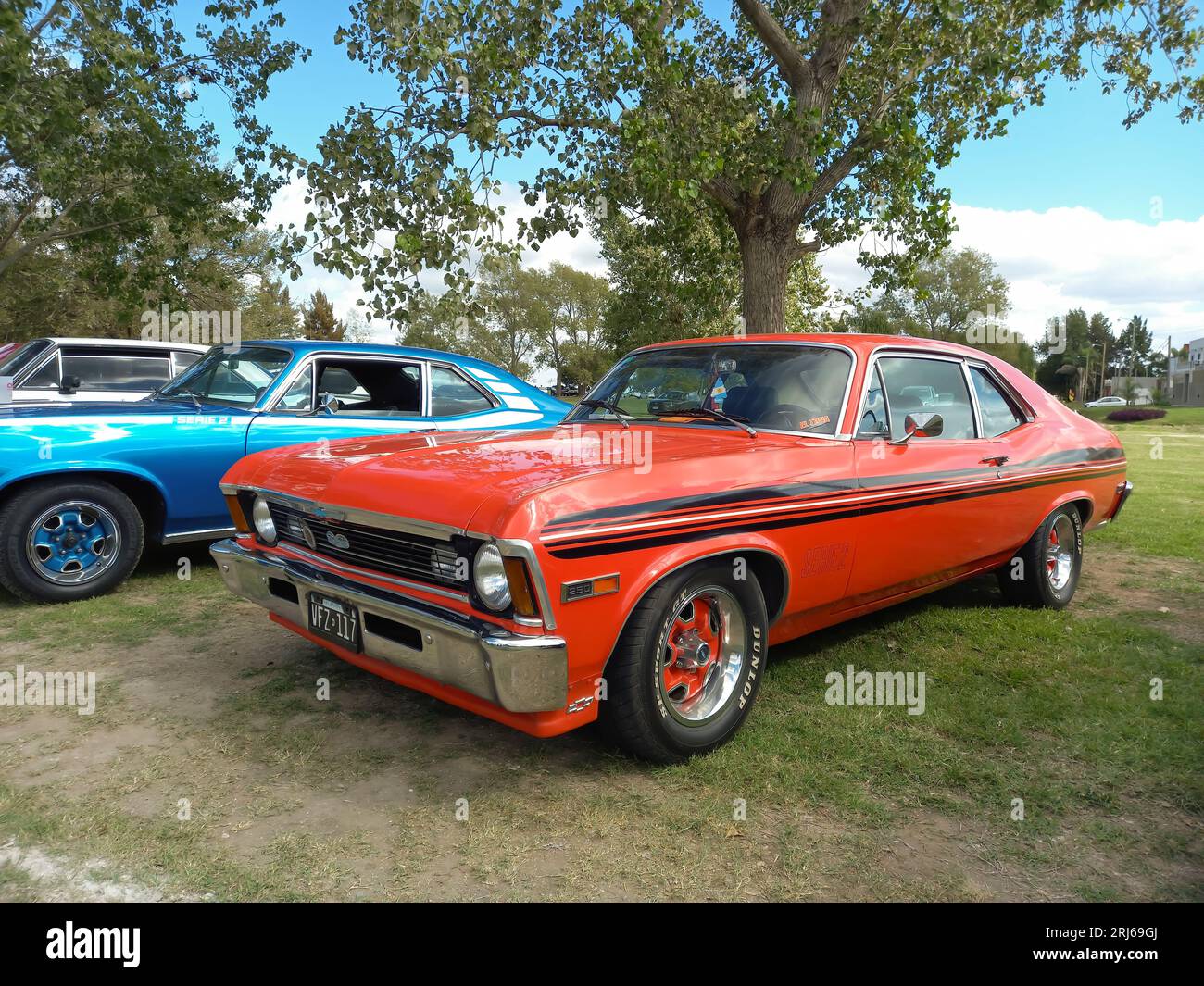 Old red sport 1970s Chevrolet Chevy 250 SS coupe by GM Argentina on the ...