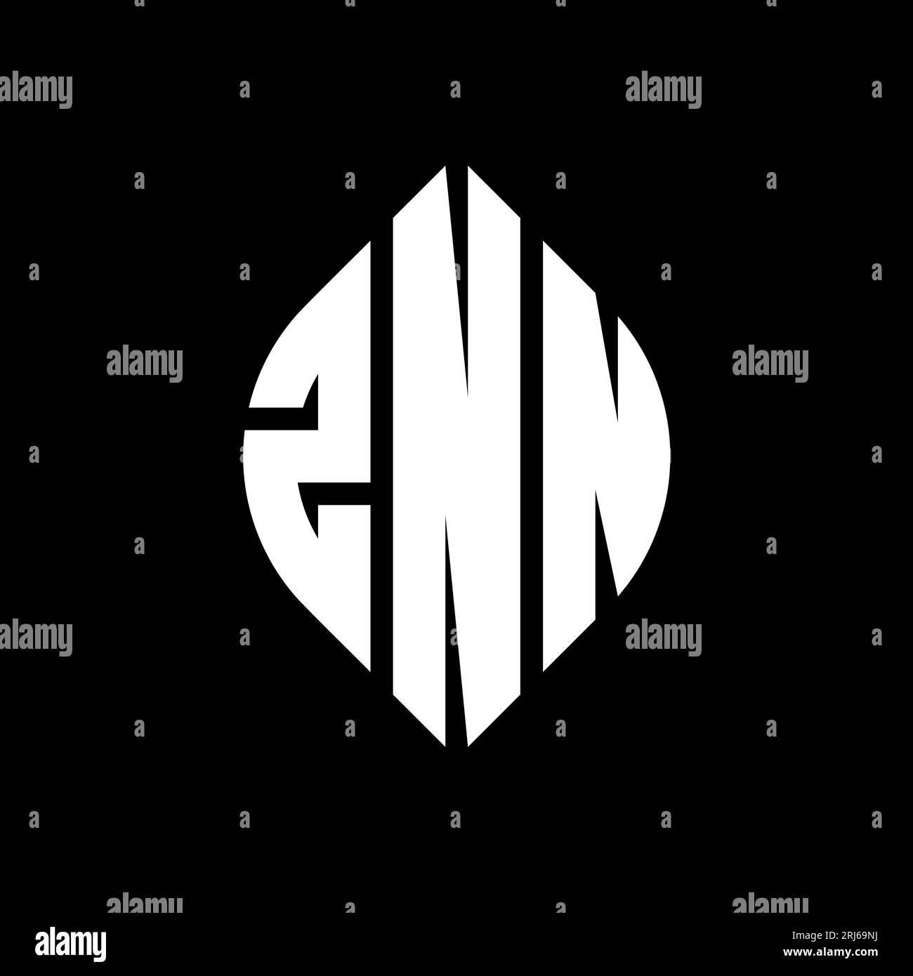 ZNN circle letter logo design with circle and ellipse shape. ZNN ...
