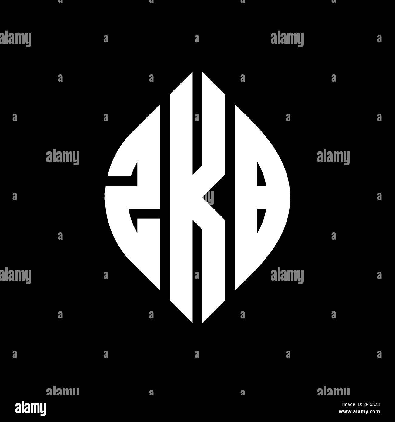 ZKB circle letter logo design with circle and ellipse shape. ZKB ...