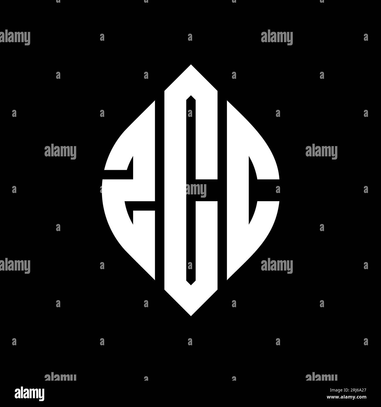ZCC circle letter logo design with circle and ellipse shape. ZCC ellipse letters with ...