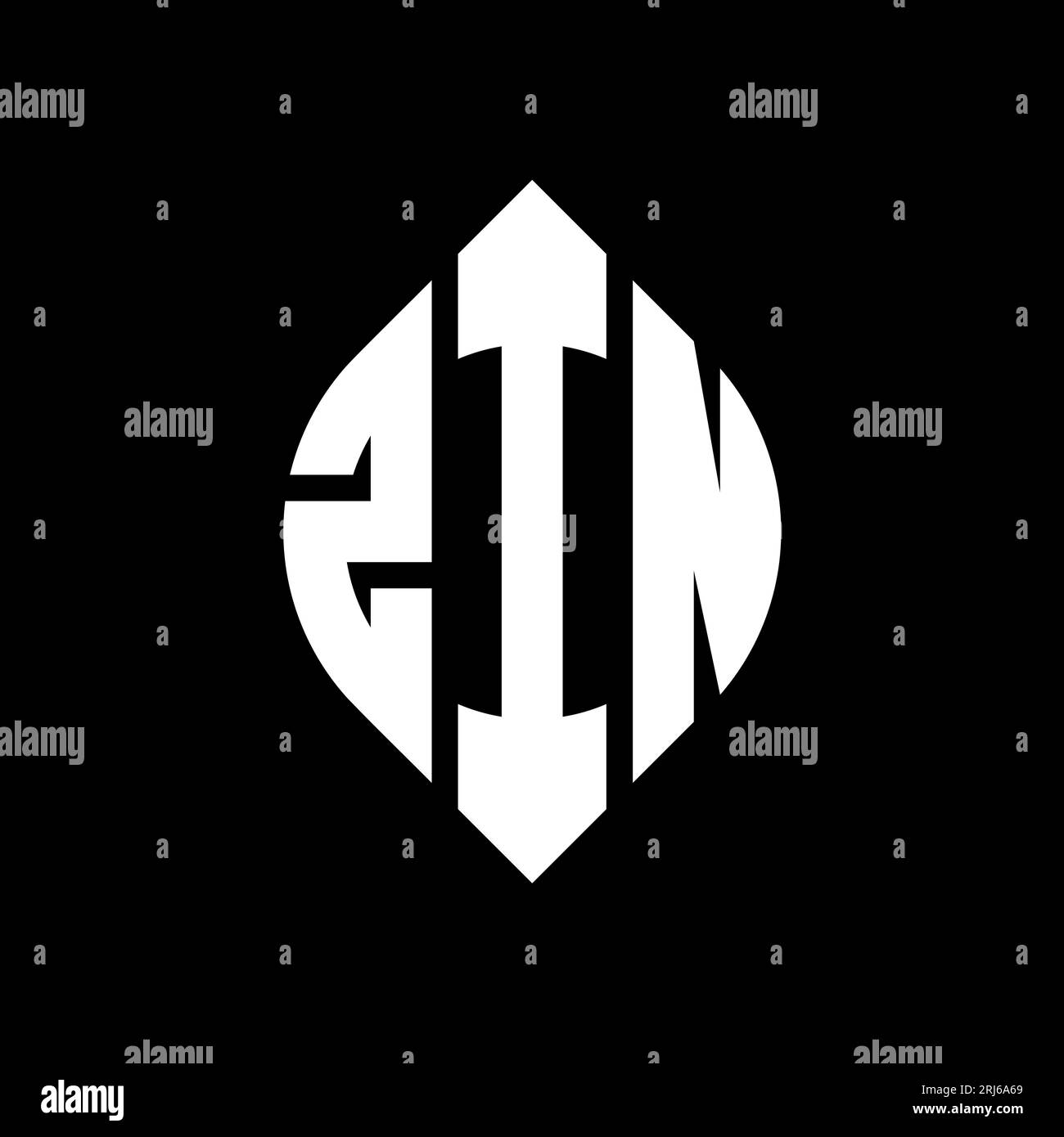 ZIN circle letter logo design with circle and ellipse shape. ZIN ...