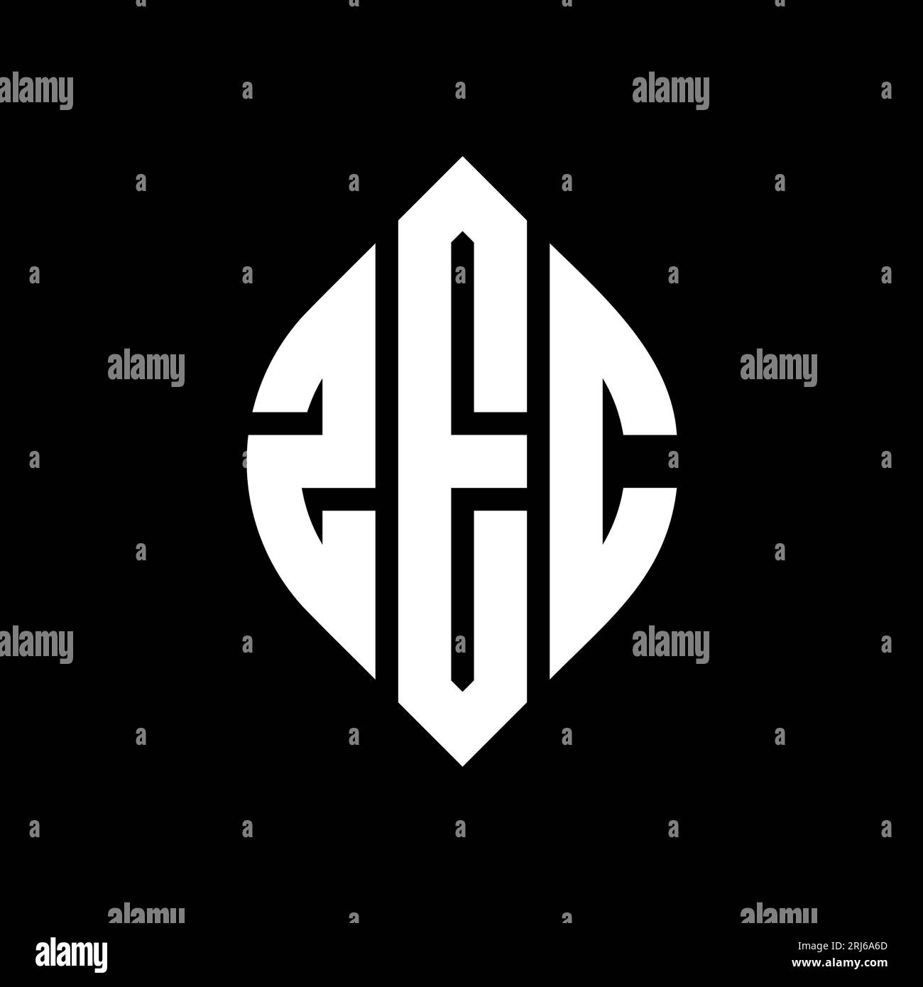 ZEC circle letter logo design with circle and ellipse shape. ZEC ...