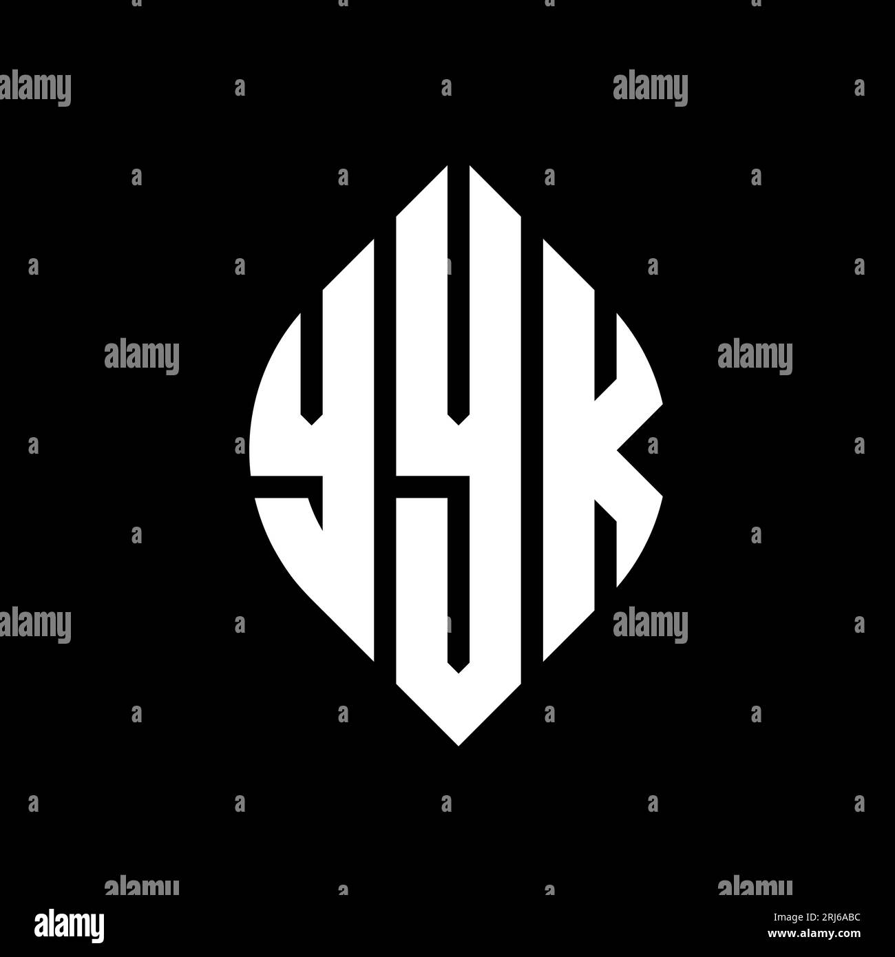 YYK circle letter logo design with circle and ellipse shape. YYK ...