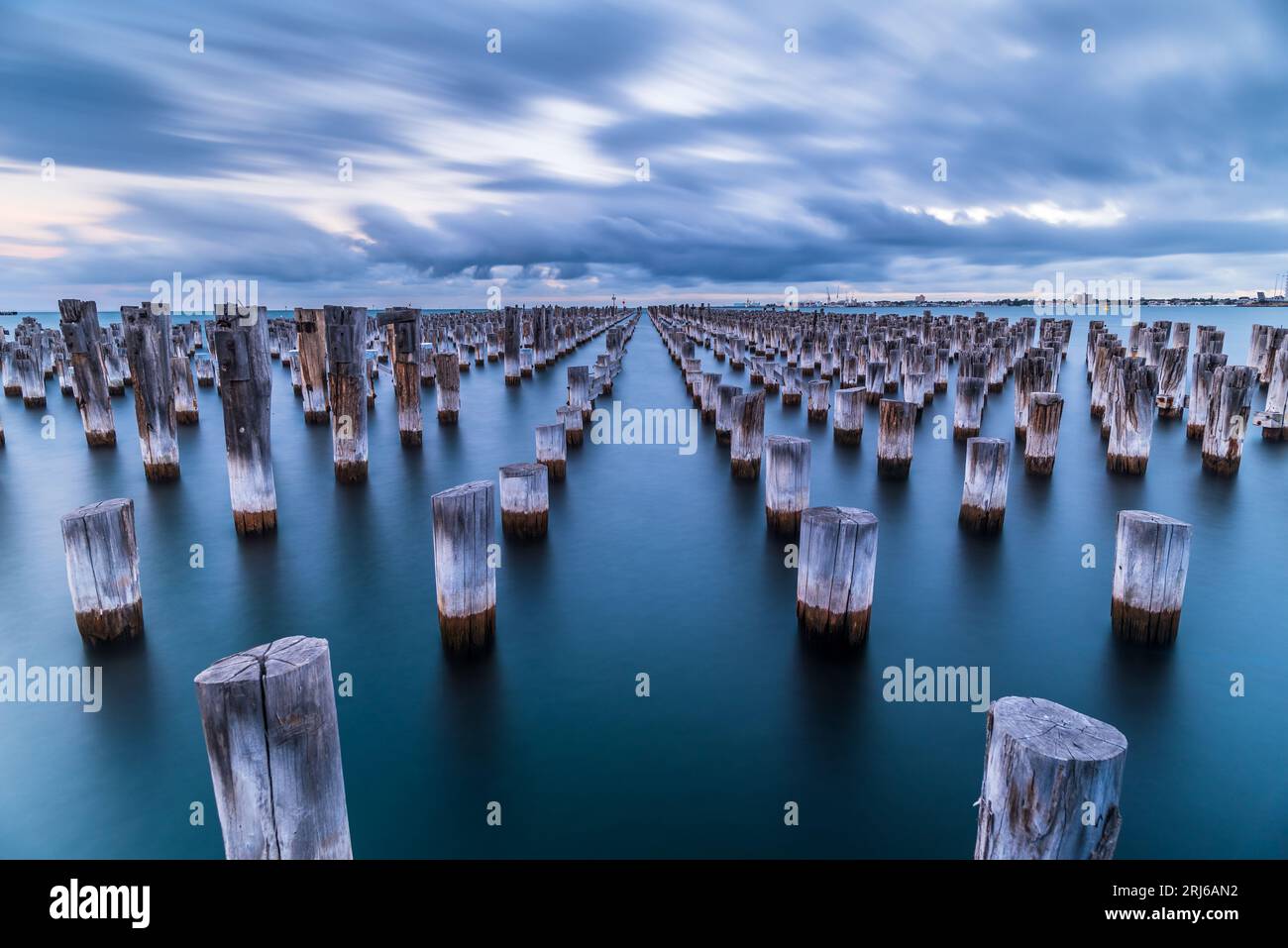A stunning seascape of the Princes Pier in Melbourne, Australia Stock ...