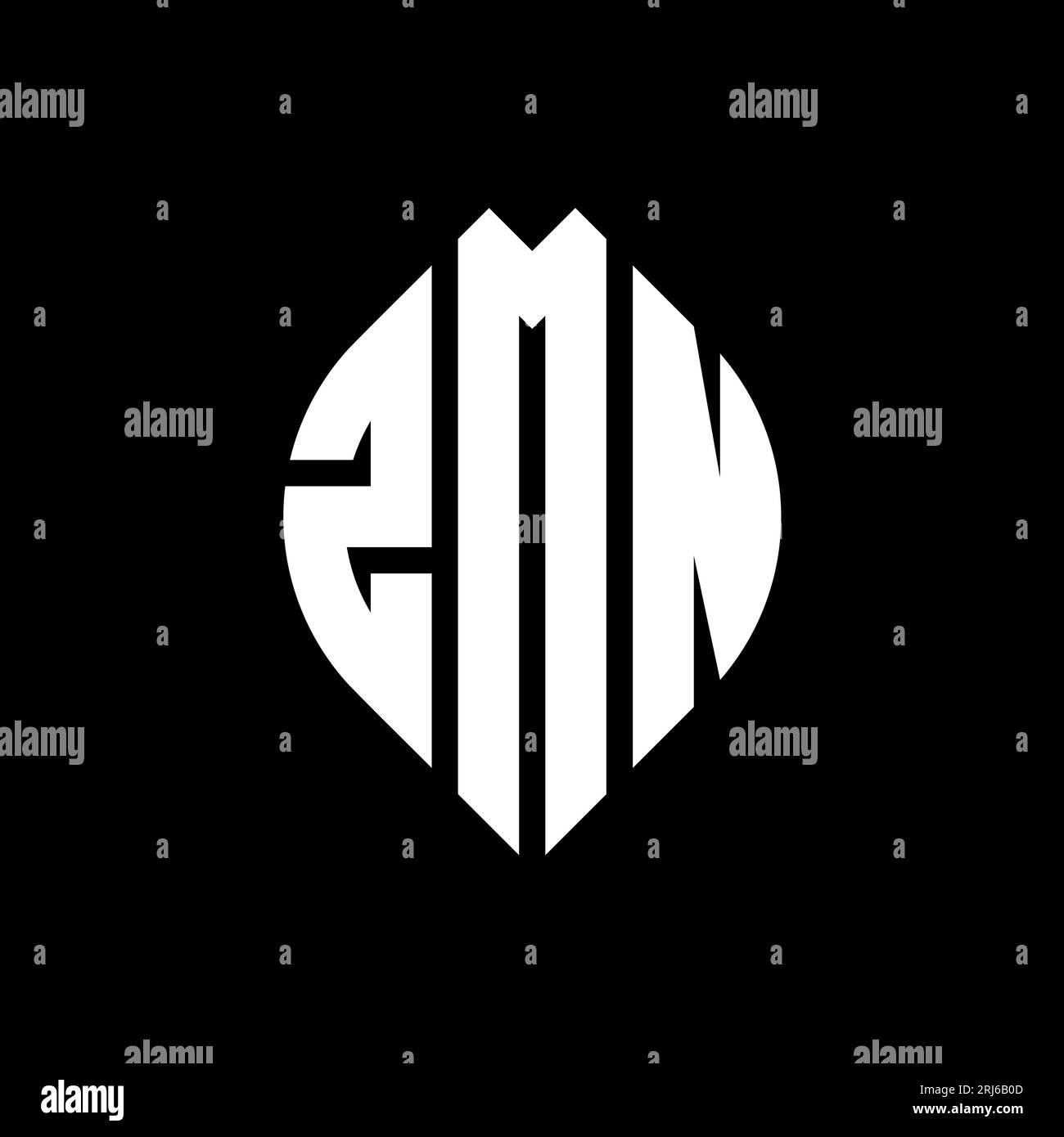 ZMN circle letter logo design with circle and ellipse shape. ZMN ...