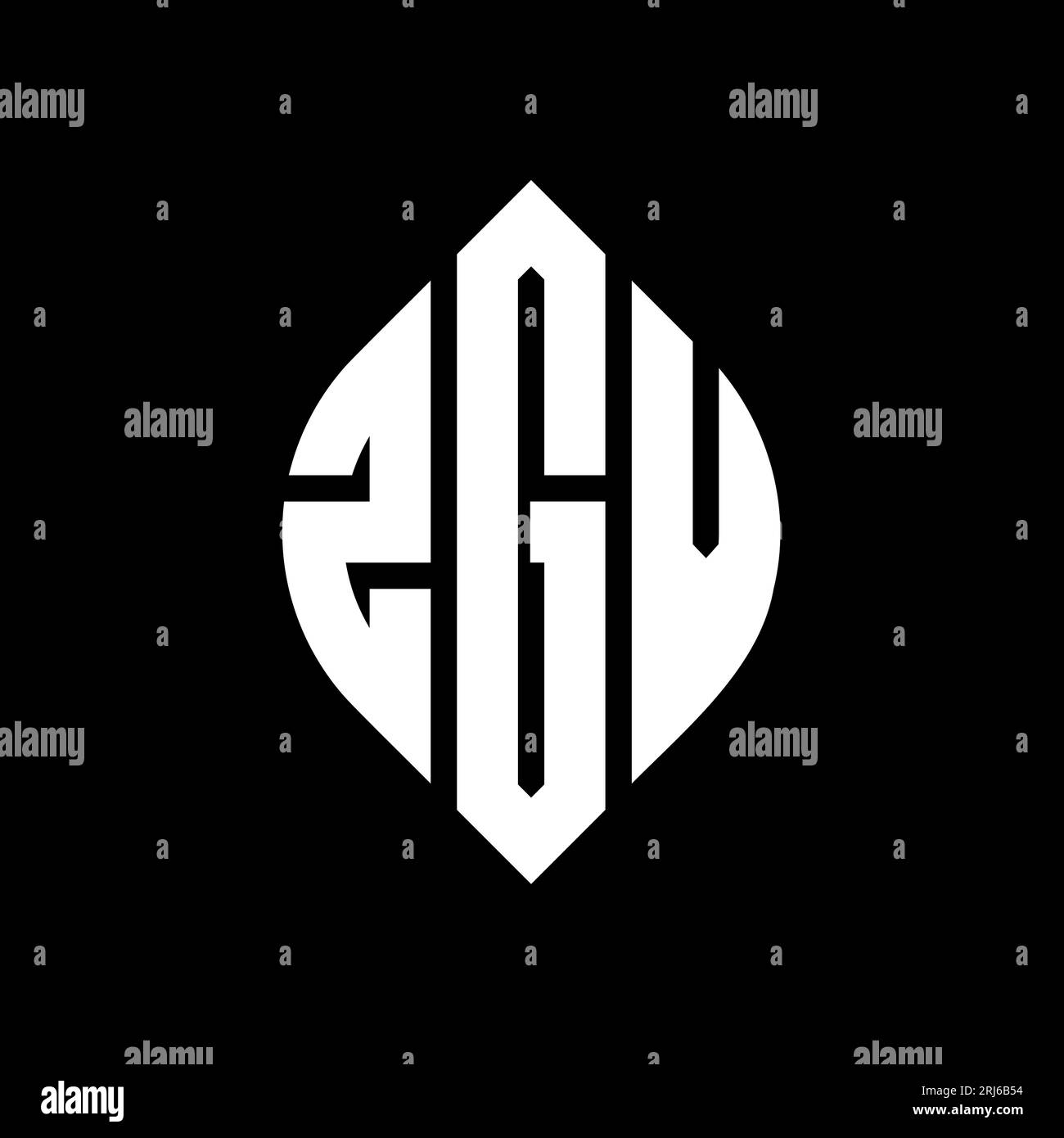 ZGV circle letter logo design with circle and ellipse shape. ZGV ...