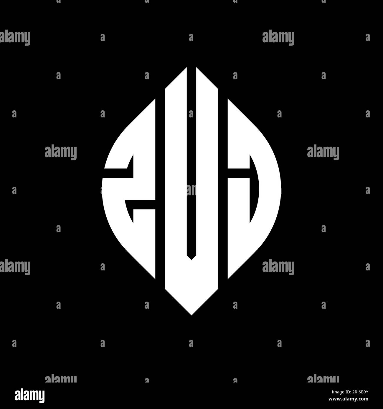 ZVJ circle letter logo design with circle and ellipse shape. ZVJ ...