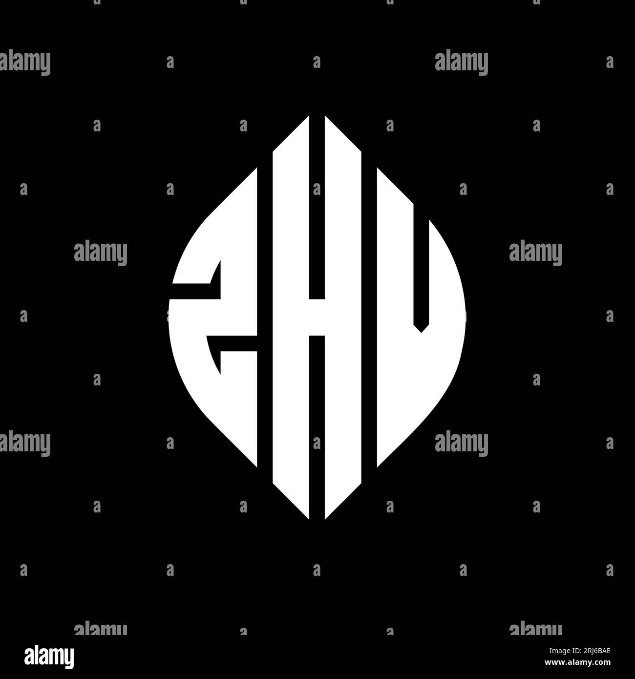 ZHV circle letter logo design with circle and ellipse shape. ZHV ...