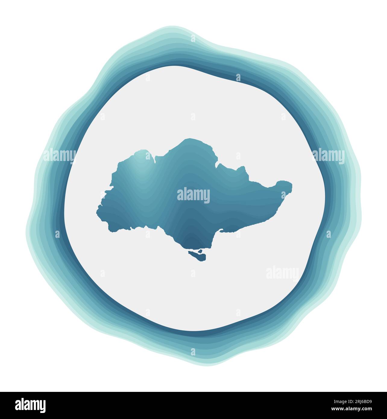 Sentosa logo. Badge of the island. Layered circular sign around Sentosa ...