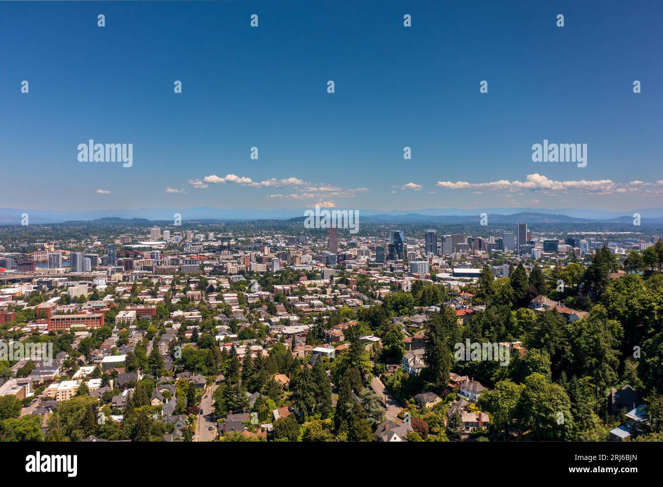 Aerial view of downtown Seattle, Washington and its surrounding urban ...