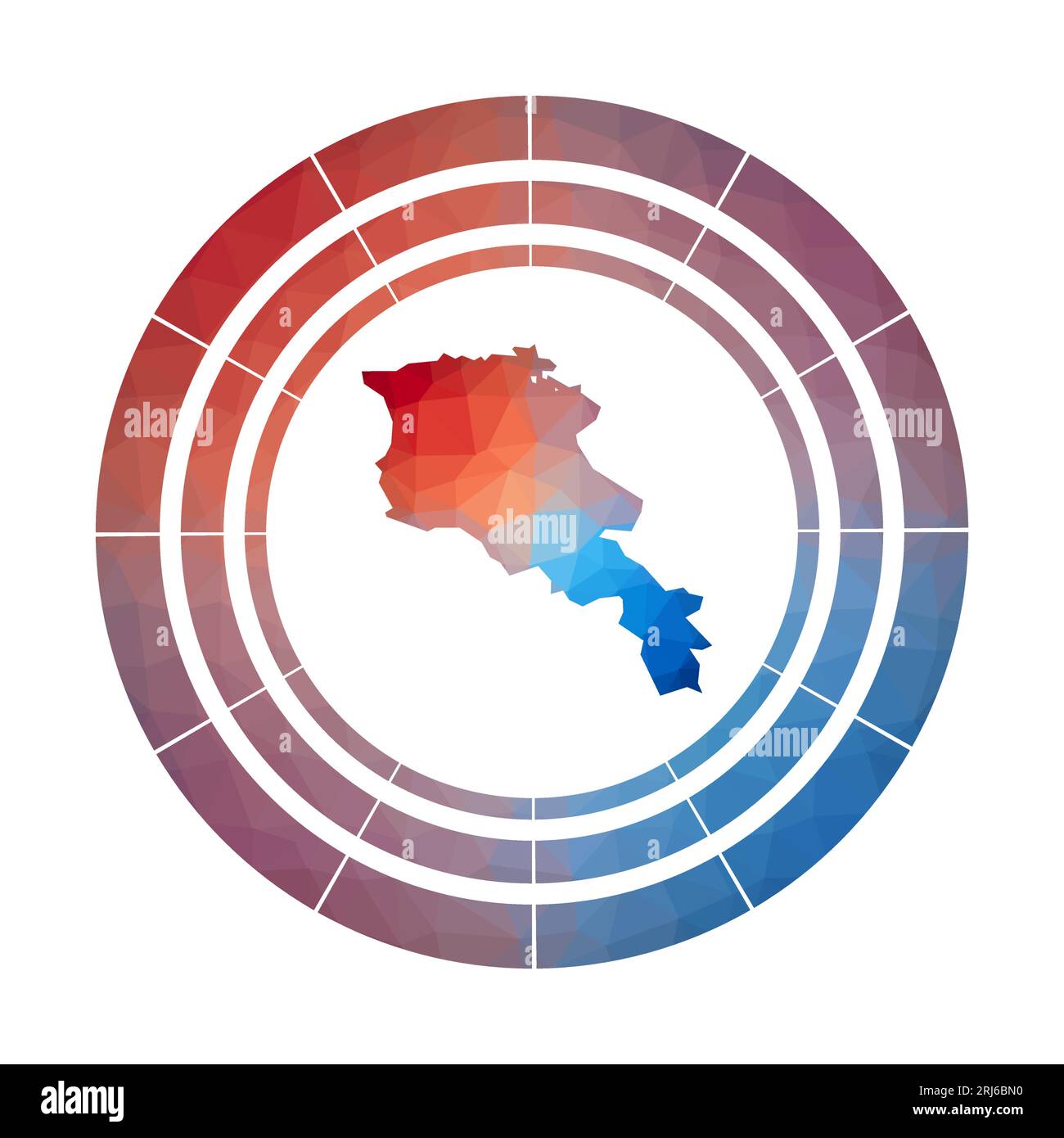 Armenia badge. Bright gradient logo of country in low poly style ...