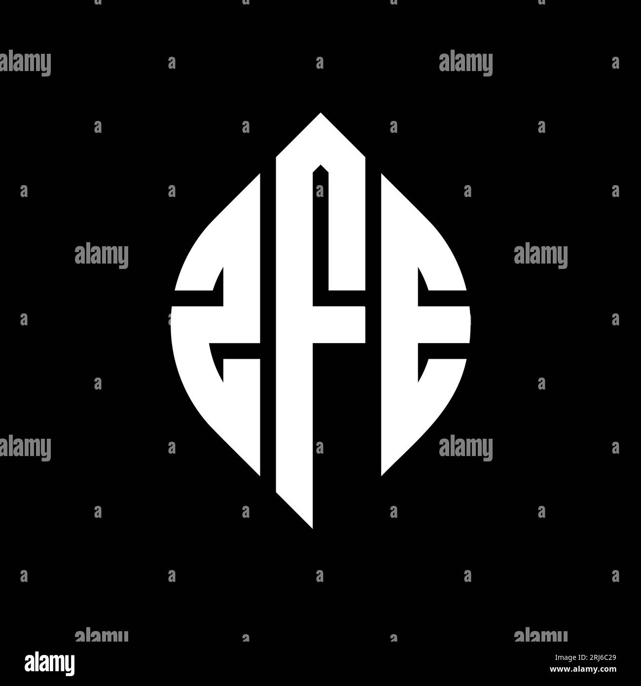 ZFE circle letter logo design with circle and ellipse shape. ZFE ...