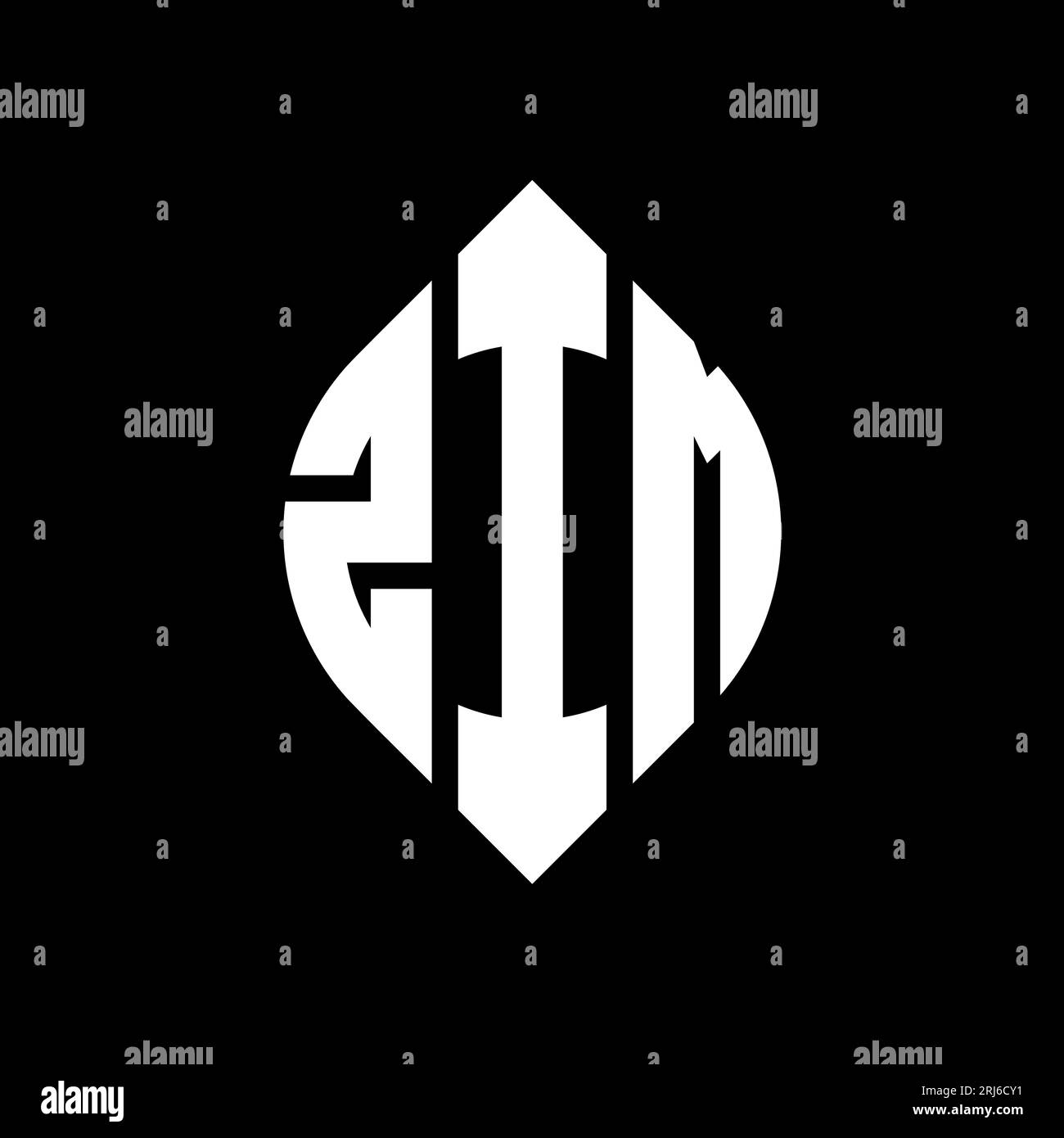 ZIM circle letter logo design with circle and ellipse shape. ZIM ...