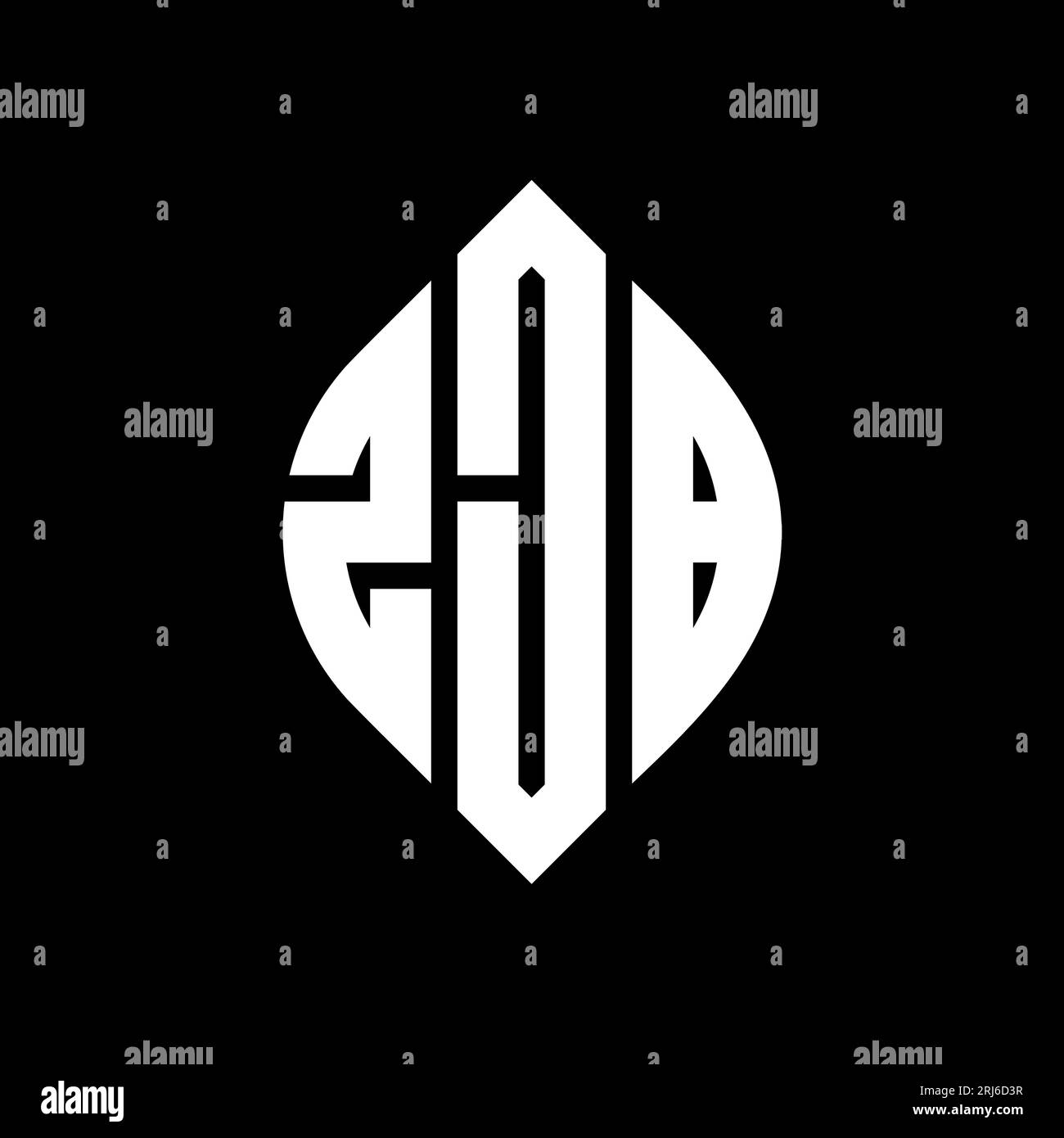 ZJB circle letter logo design with circle and ellipse shape. ZJB ...
