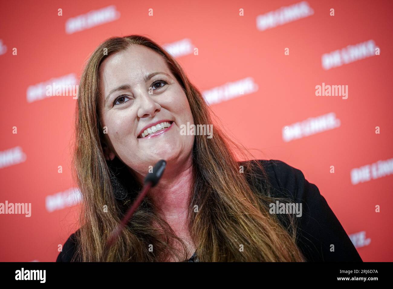 Berlin, Germany. 21st Aug, 2023. Janine Wissler, federal chairwoman of ...
