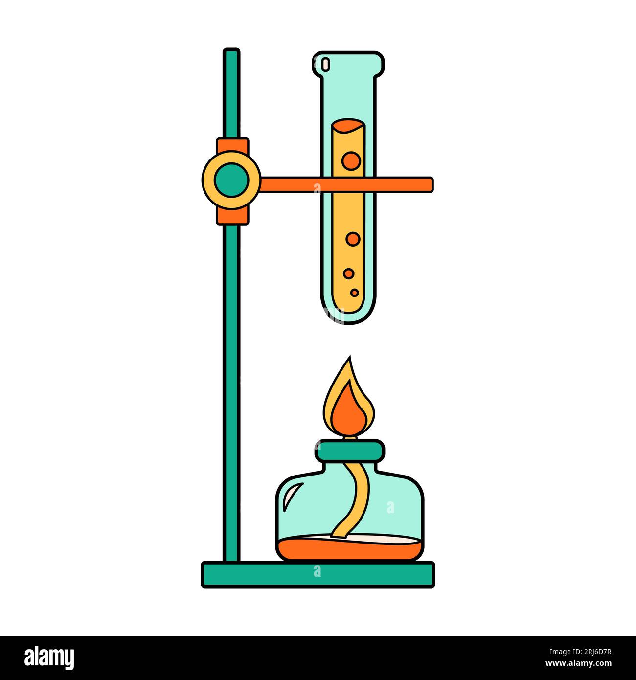 Science school chemical rack test tube and alcohol burner icon ...