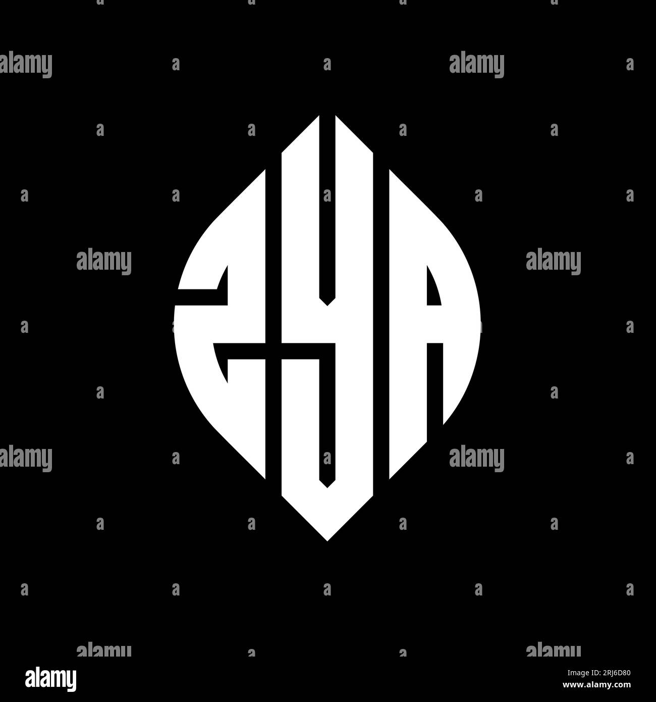 ZYA circle letter logo design with circle and ellipse shape. ZYA ...