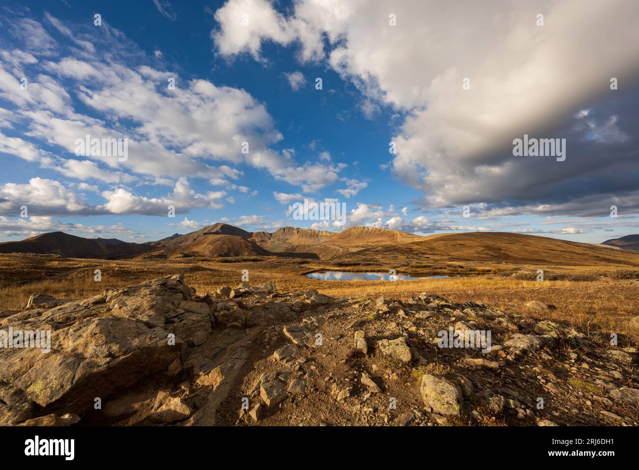 A beautiful aerial view of Independence Pass in Colorado with a vibrant ...
