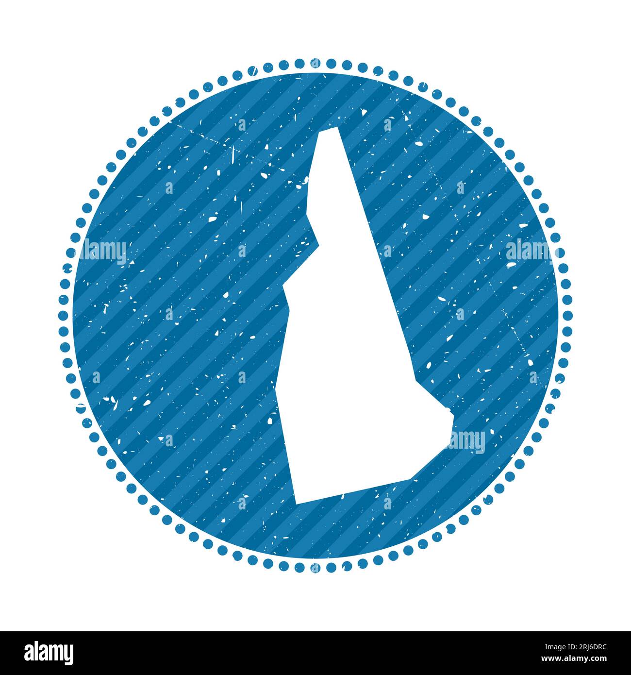 New Hampshire striped retro travel sticker. Badge with map of US state ...