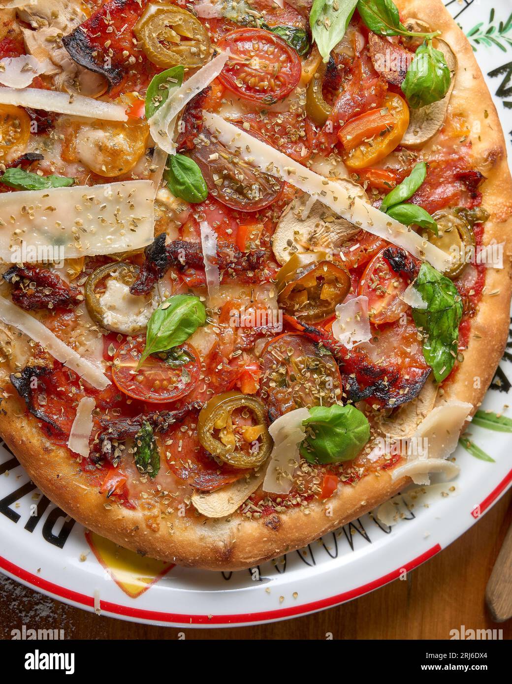 Freshly baked pepperoni pizza with melted cheese hi-res stock ...