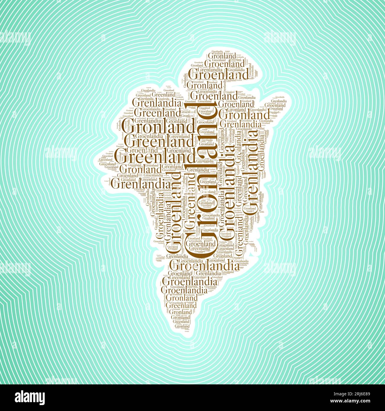 Greenland shape formed by country name in multiple languages. Greenland ...