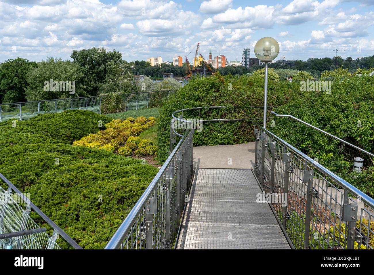 Botanical garden on the roof. Library of Warsaw University. Polish ...