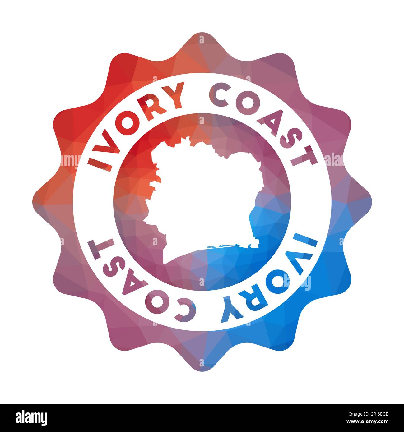 Ivory Coast low poly logo. Colorful gradient travel logo of the country ...
