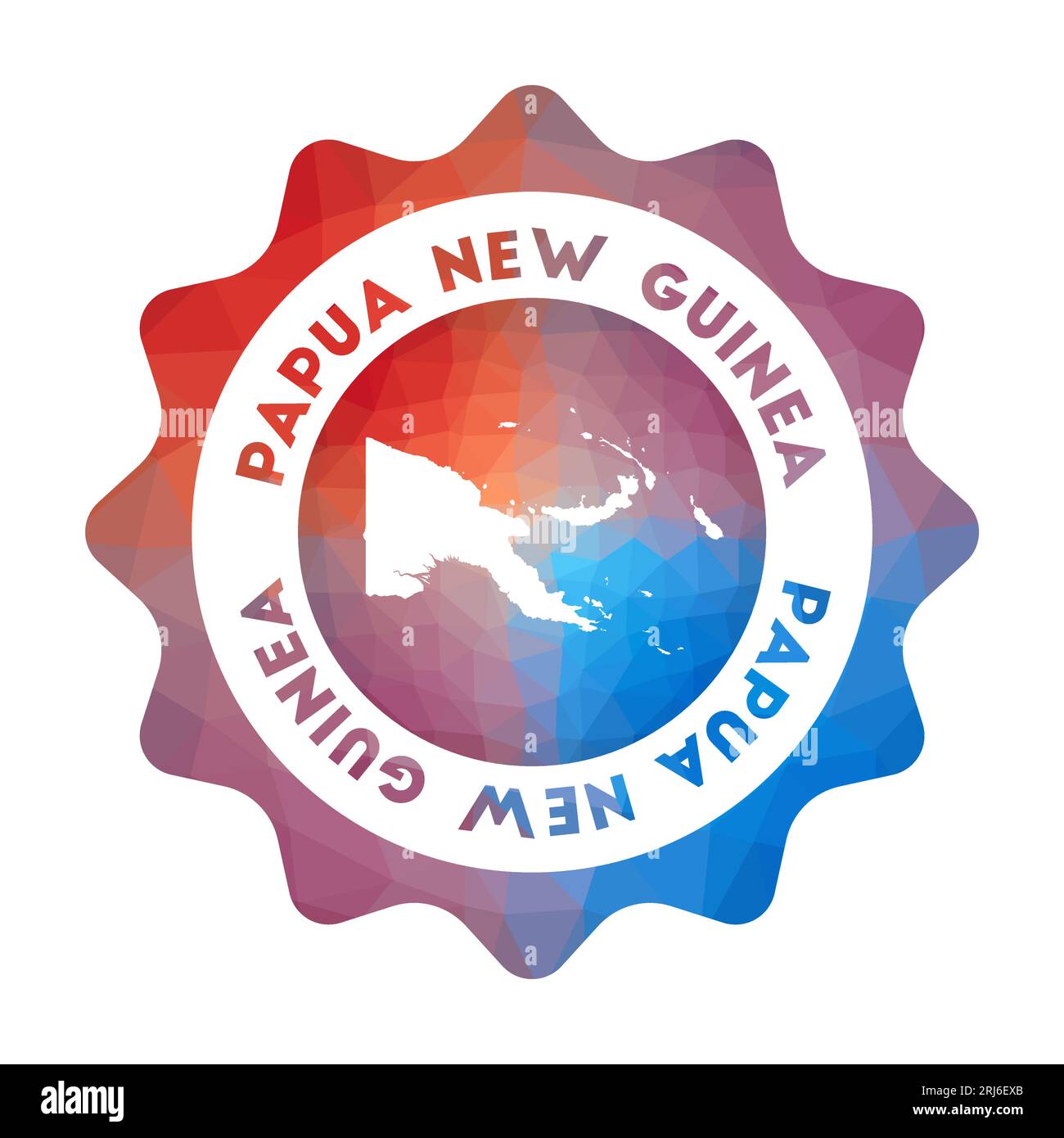 Papua New Guinea low poly logo. Colorful gradient travel logo of the ...