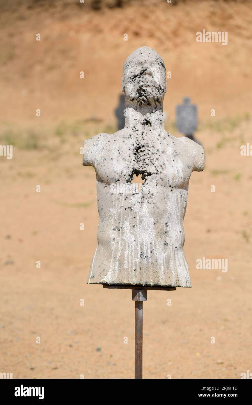 A solitary mannequin for shooting at a gun range in a remote and ...