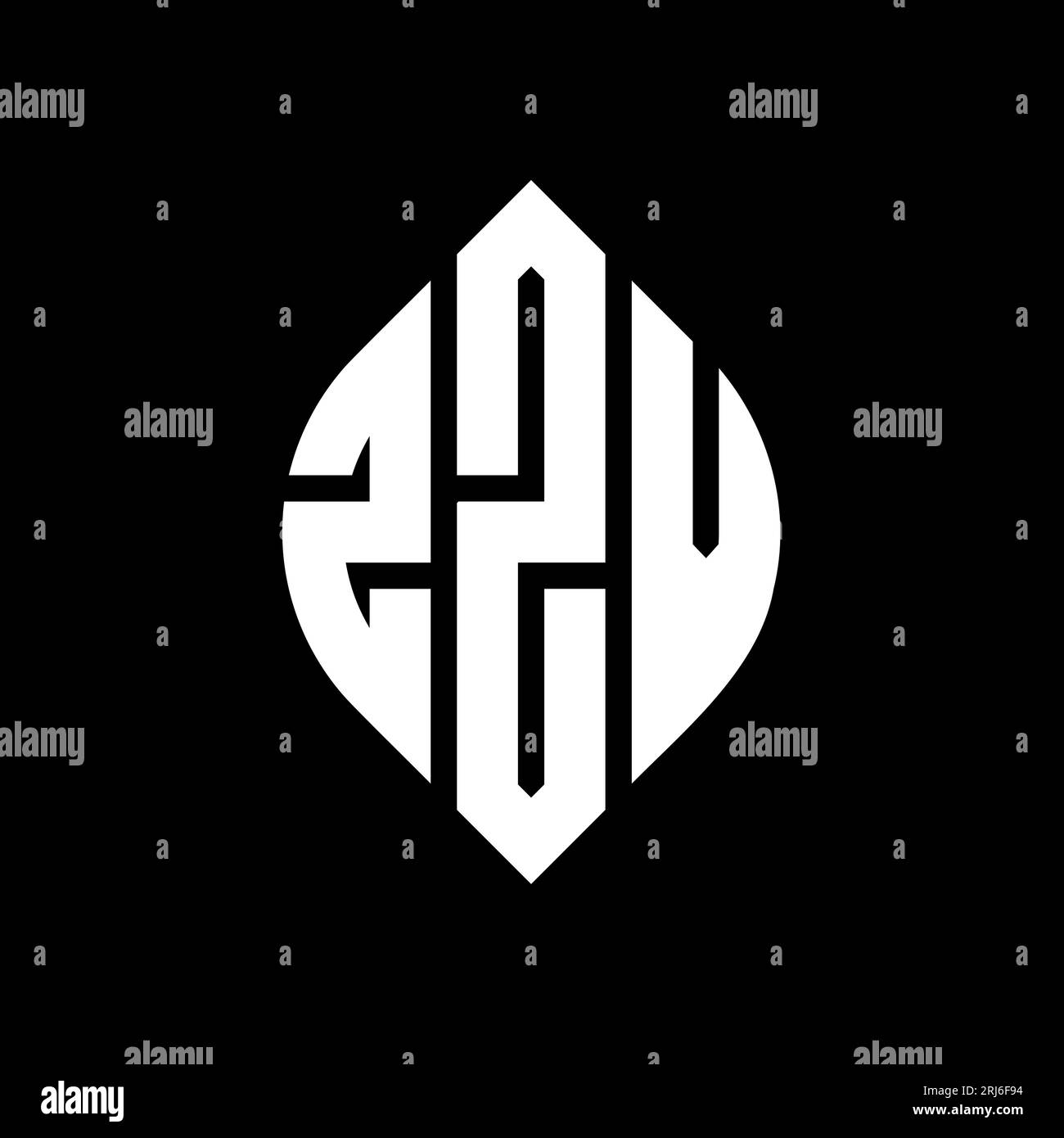 ZZV circle letter logo design with circle and ellipse shape. ZZV ...