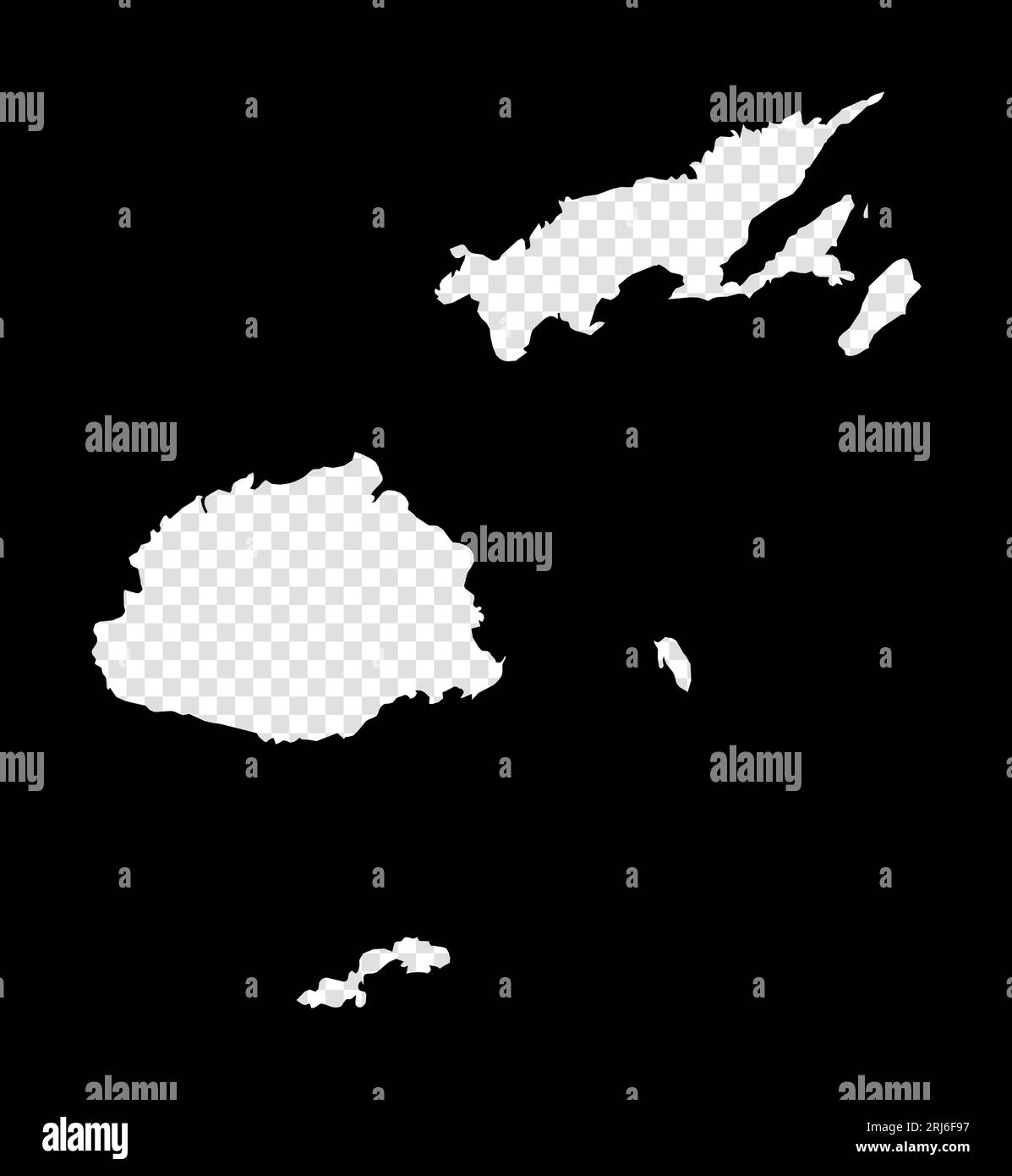 Stencil map of Fiji. Simple and minimal transparent map of Fiji. Black ...