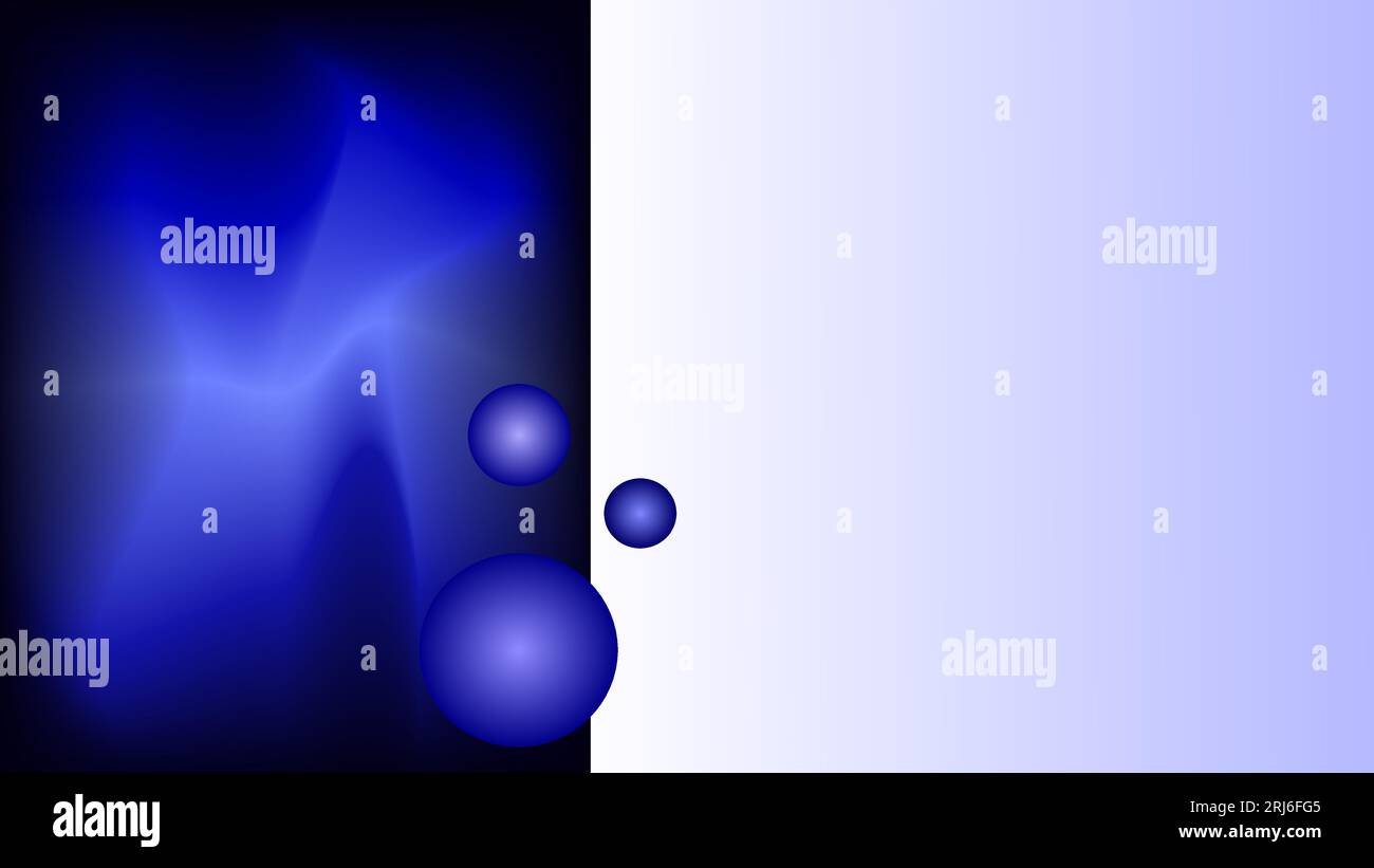 Bluish white light effect side frame with 3D spheres with blue gradient ...