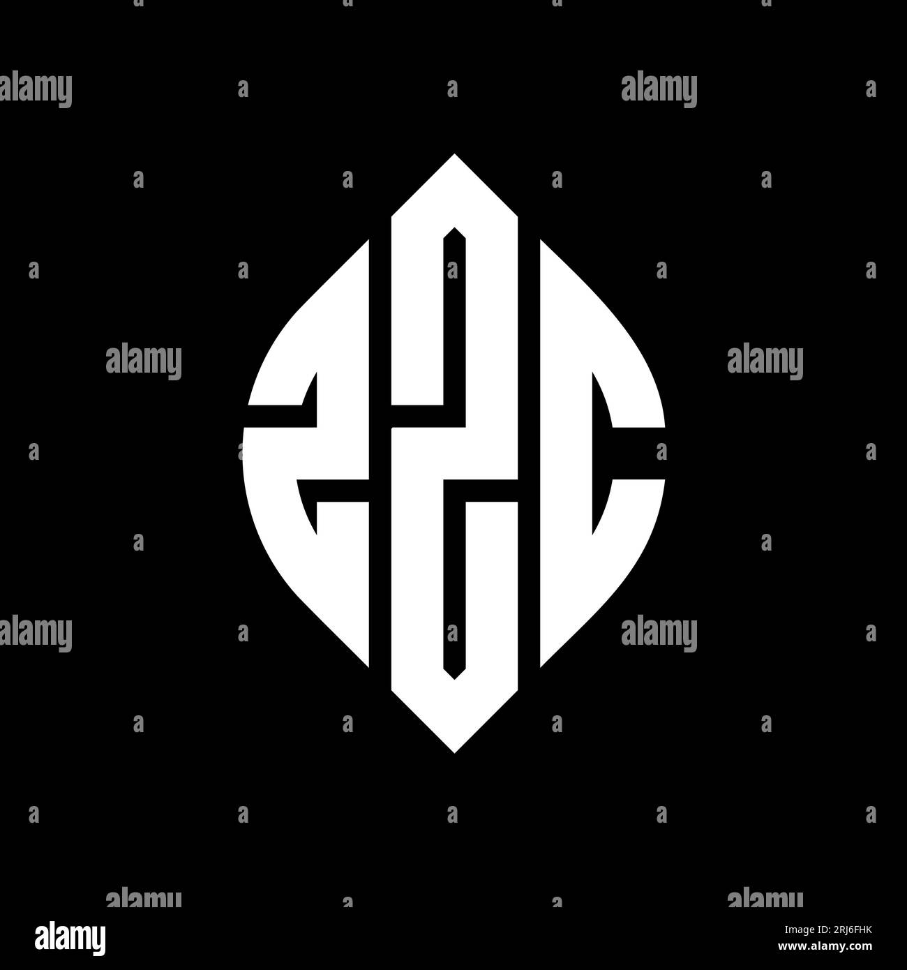 ZZC circle letter logo design with circle and ellipse shape. ZZC ellipse letters with ...