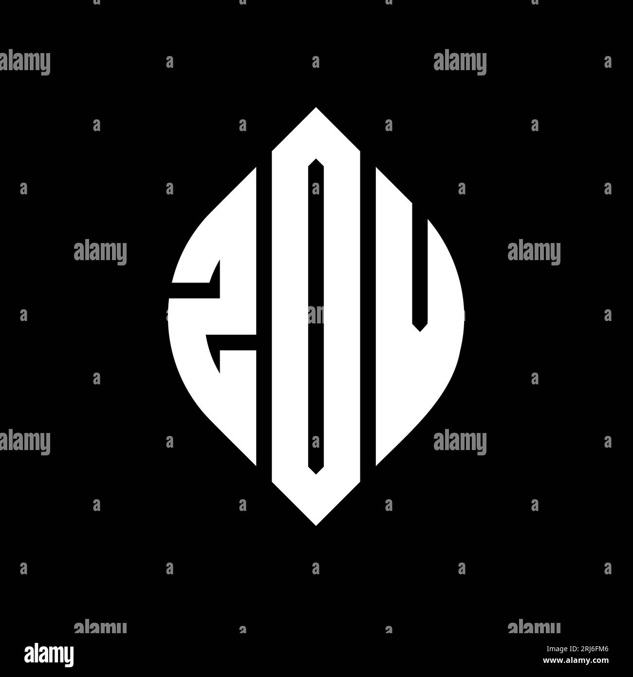 ZOV circle letter logo design with circle and ellipse shape. ZOV ...