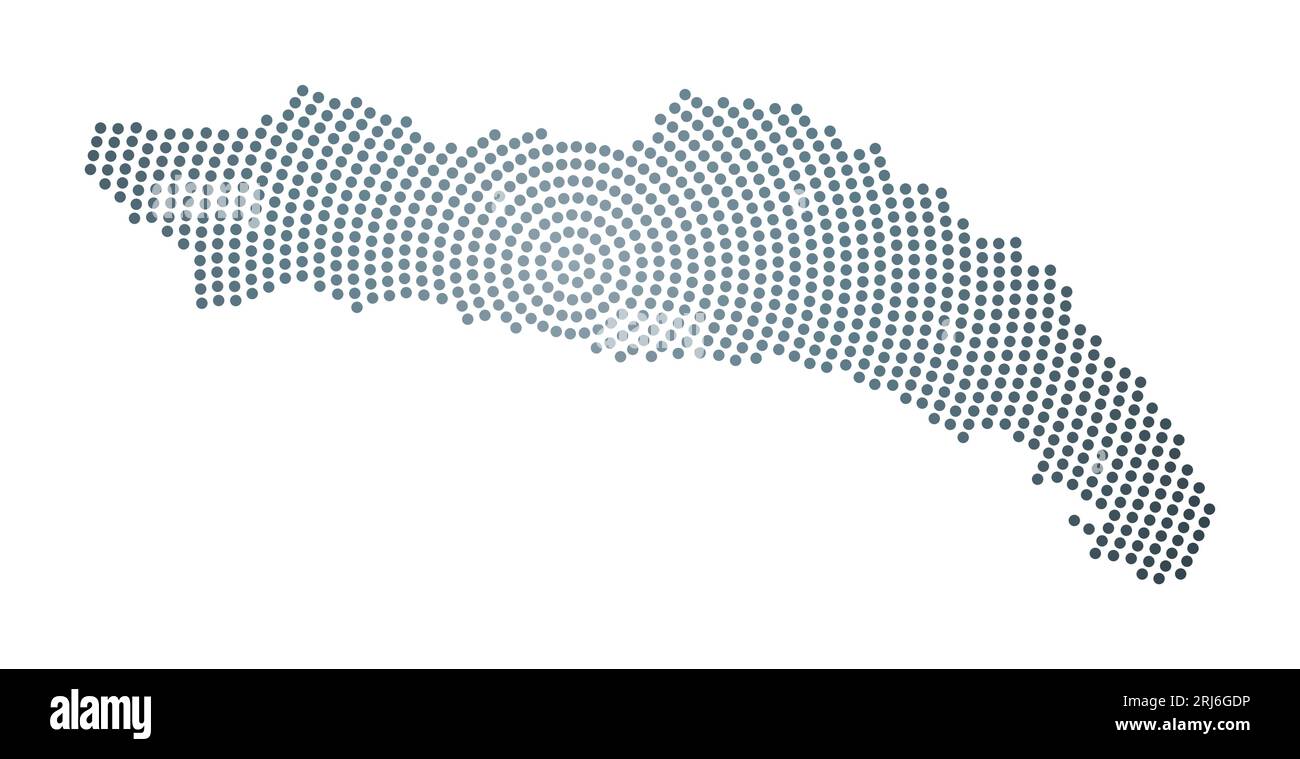 Anegada dotted map. Digital style shape of Anegada. Tech icon of the island with gradiented dots ...